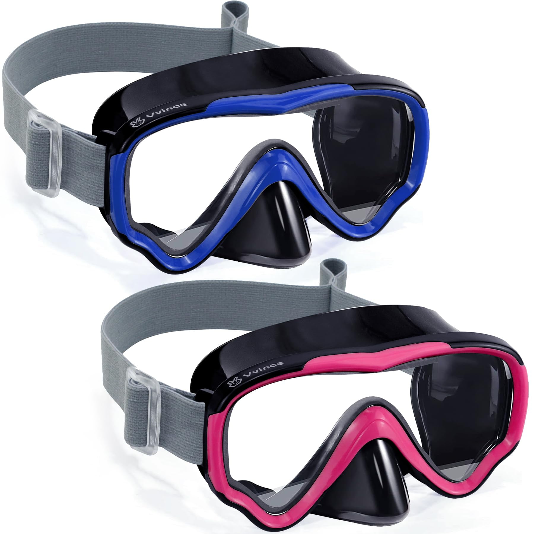 Vvinca Kids-Goggles with Nose Cover, Diving Mask Elastic Fabric Strap ...