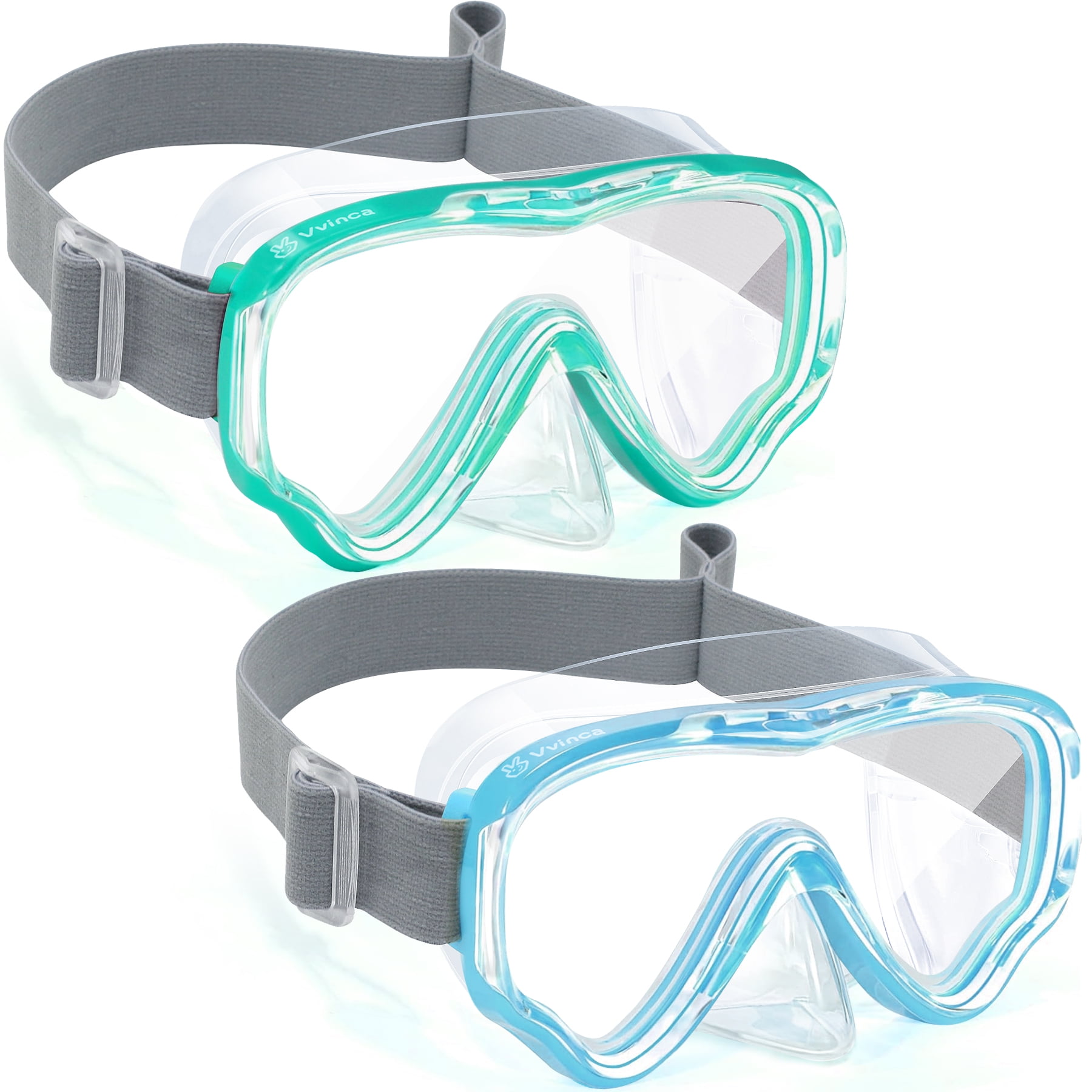 Vvinca Kids-Goggles with Nose Cover, Diving Mask Elastic Fabric Strap ...