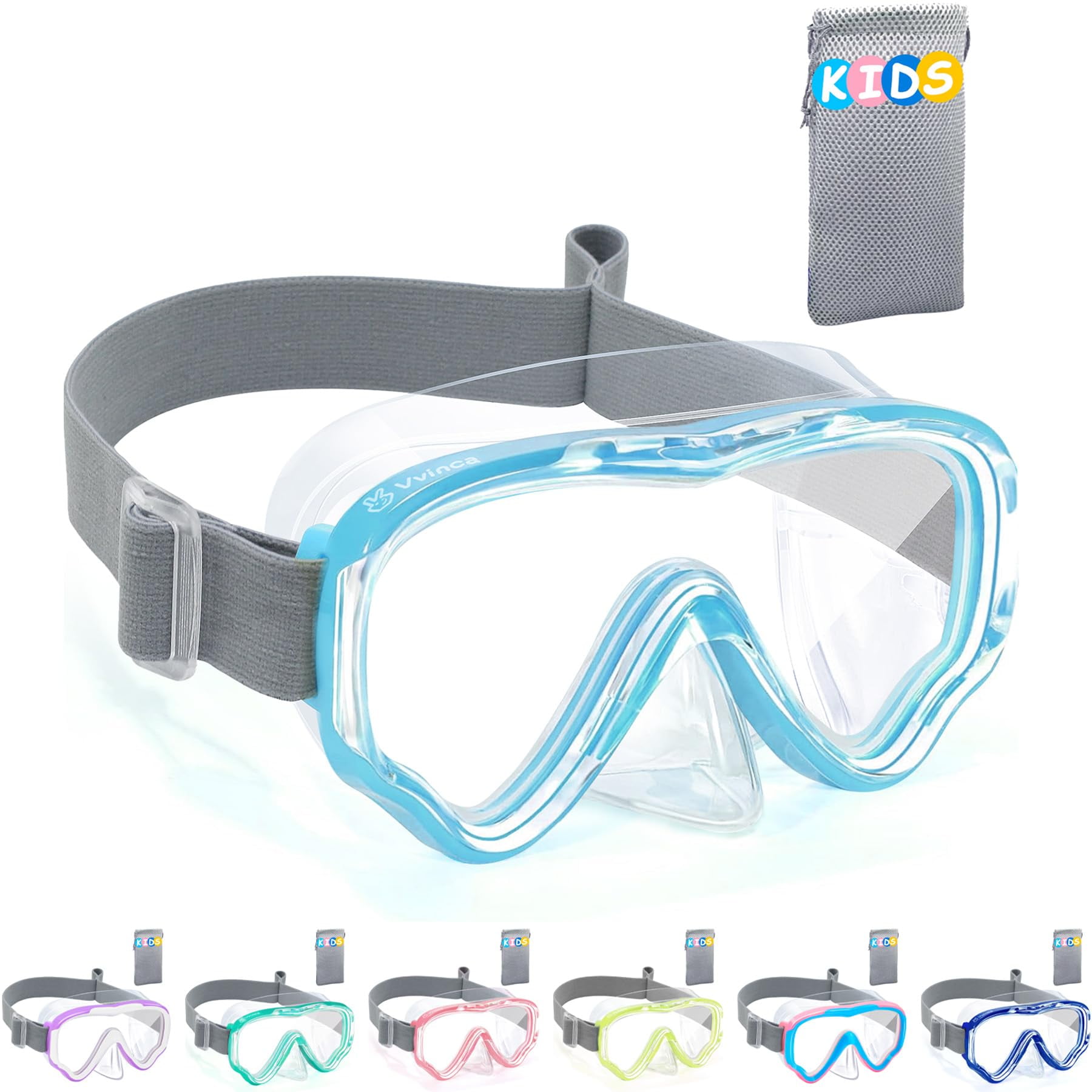 Vvinca Kids Swim Goggles, Anti-Fog Polycarbonate Lens, Silicone Skirt ...