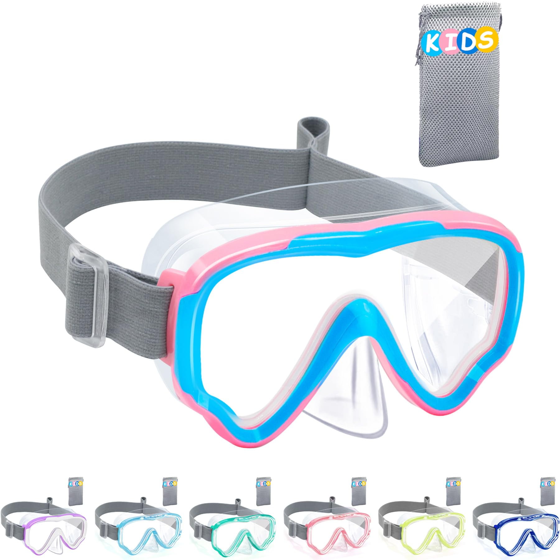 Vvinca Kids-Goggles with Nose Cover, Diving Mask Elastic Fabric Strap ...