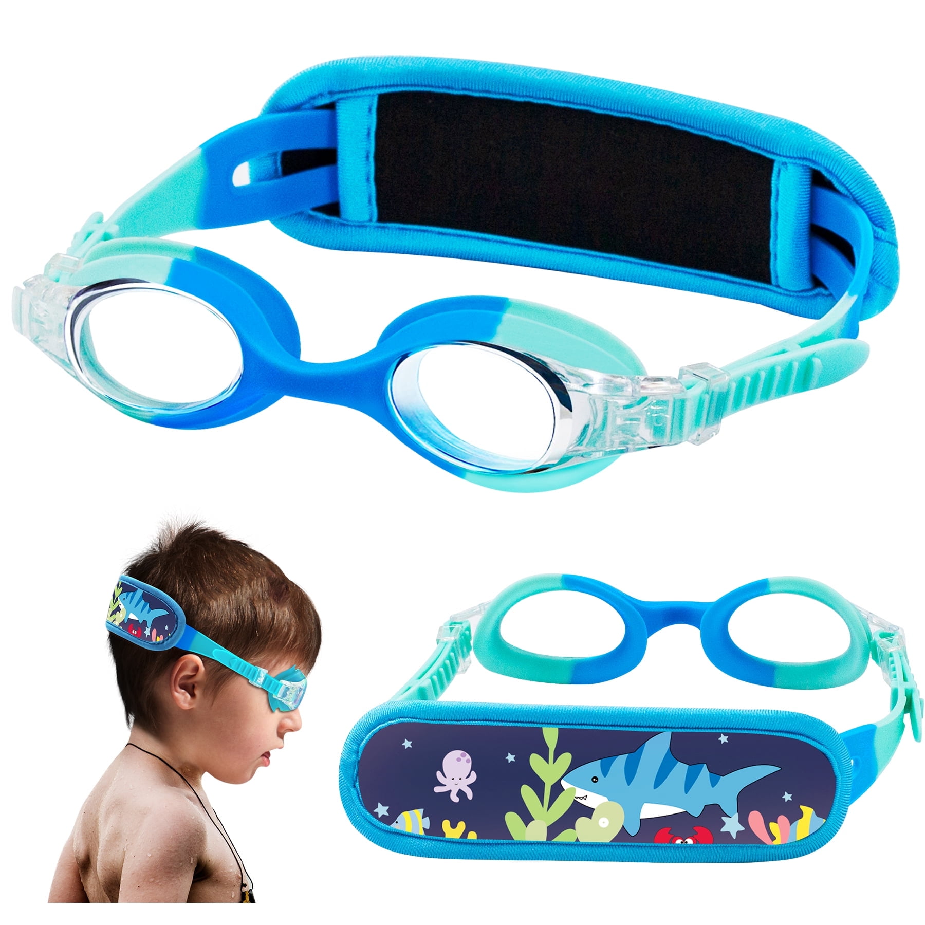 Vvinca Kids Swim Goggles, Waterproof Anti-Fog UV Protection Swimming ...
