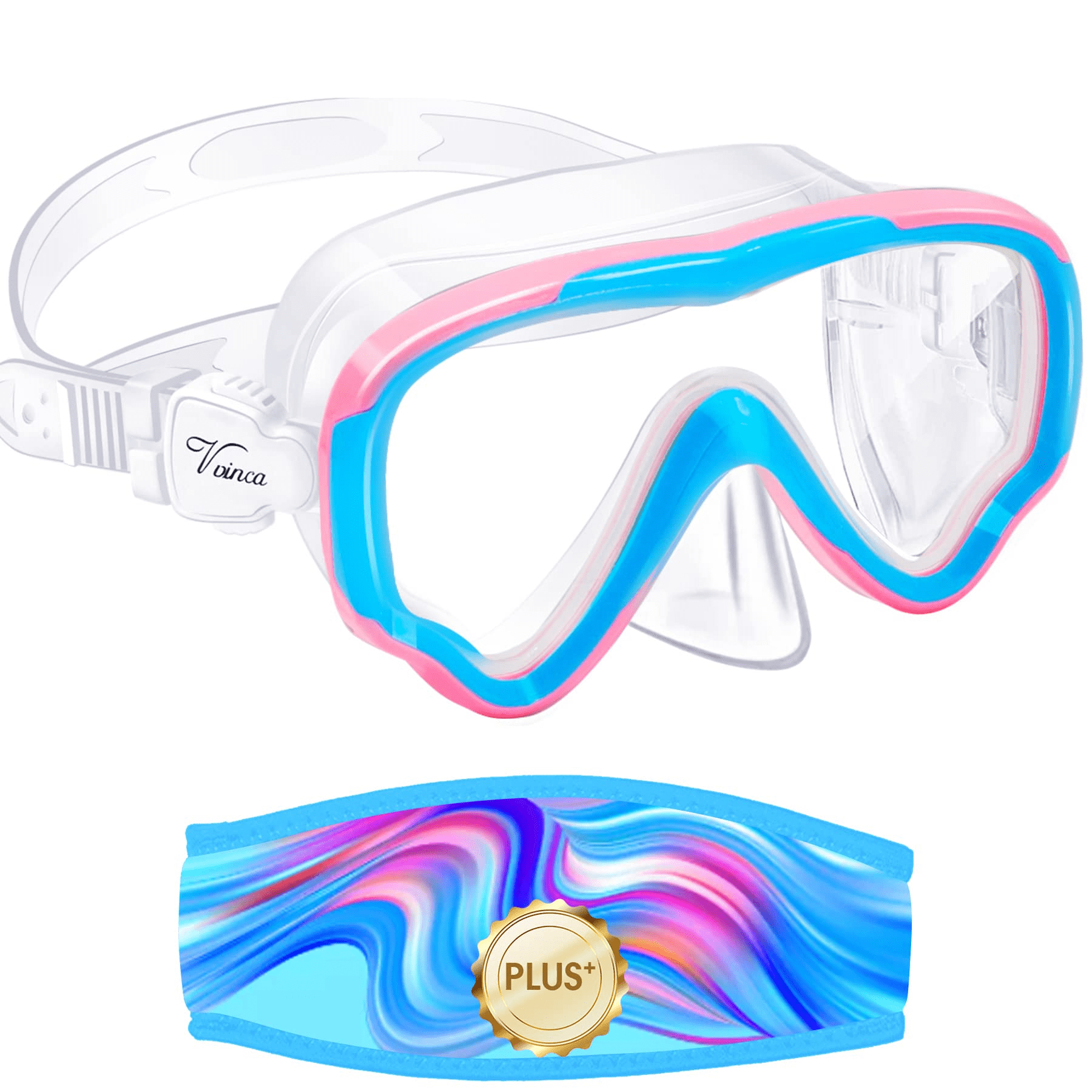 Vvinca Kids Swim Goggles with Nose Cover and Fabric Strap Cover ...