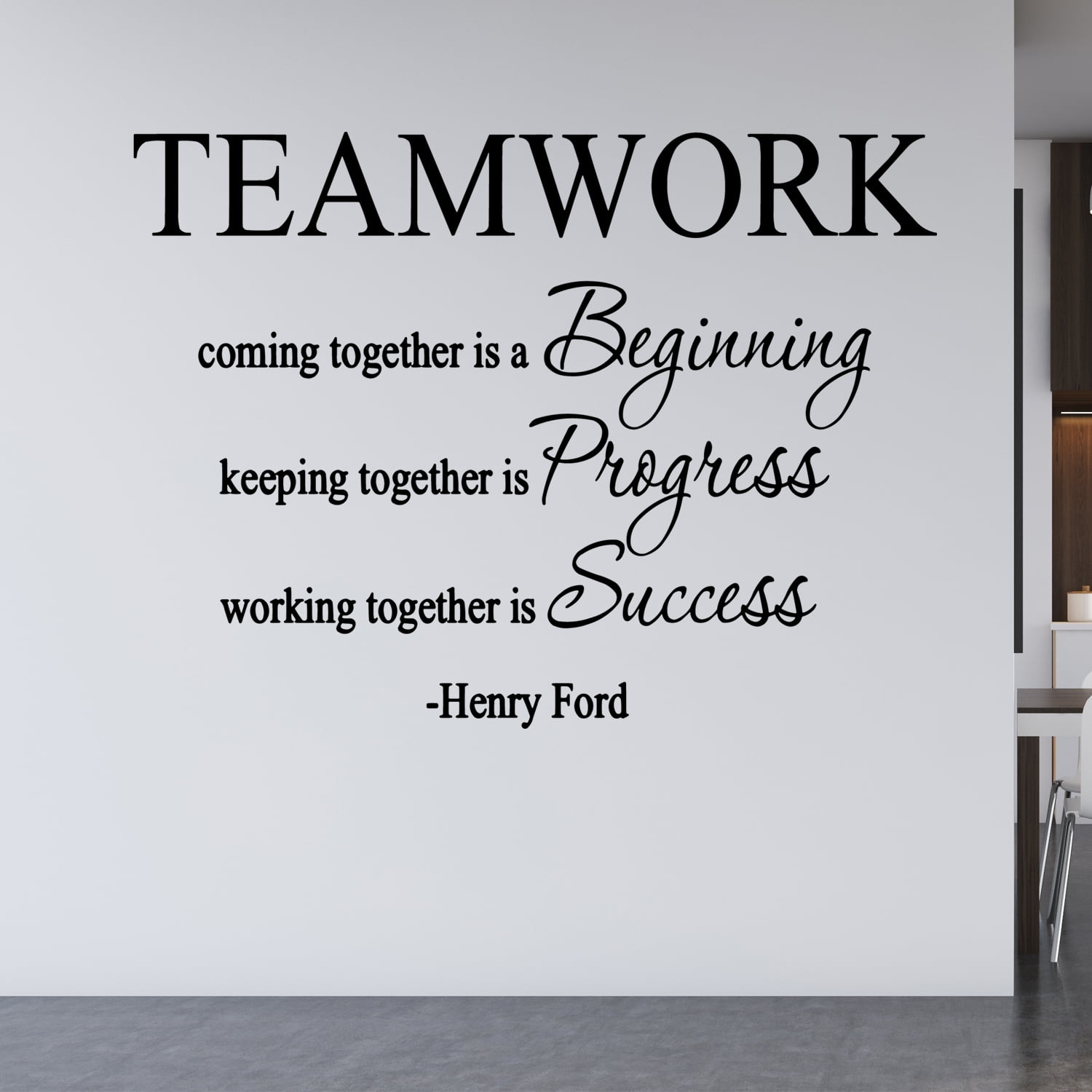 Vwaq Teamwork Coming Together Is A Beginning Wall Decal Henry Ford ...