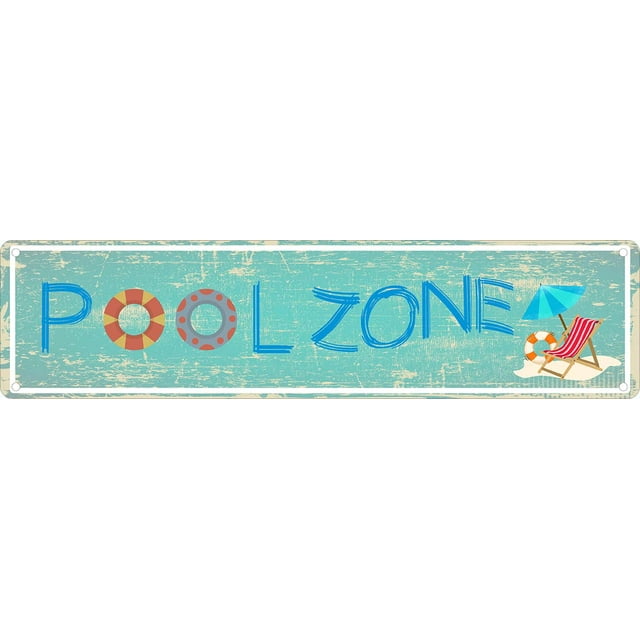 Vwurxau Pool Zone Tin Sign home Pool Tropical Beach Patio Wall ...