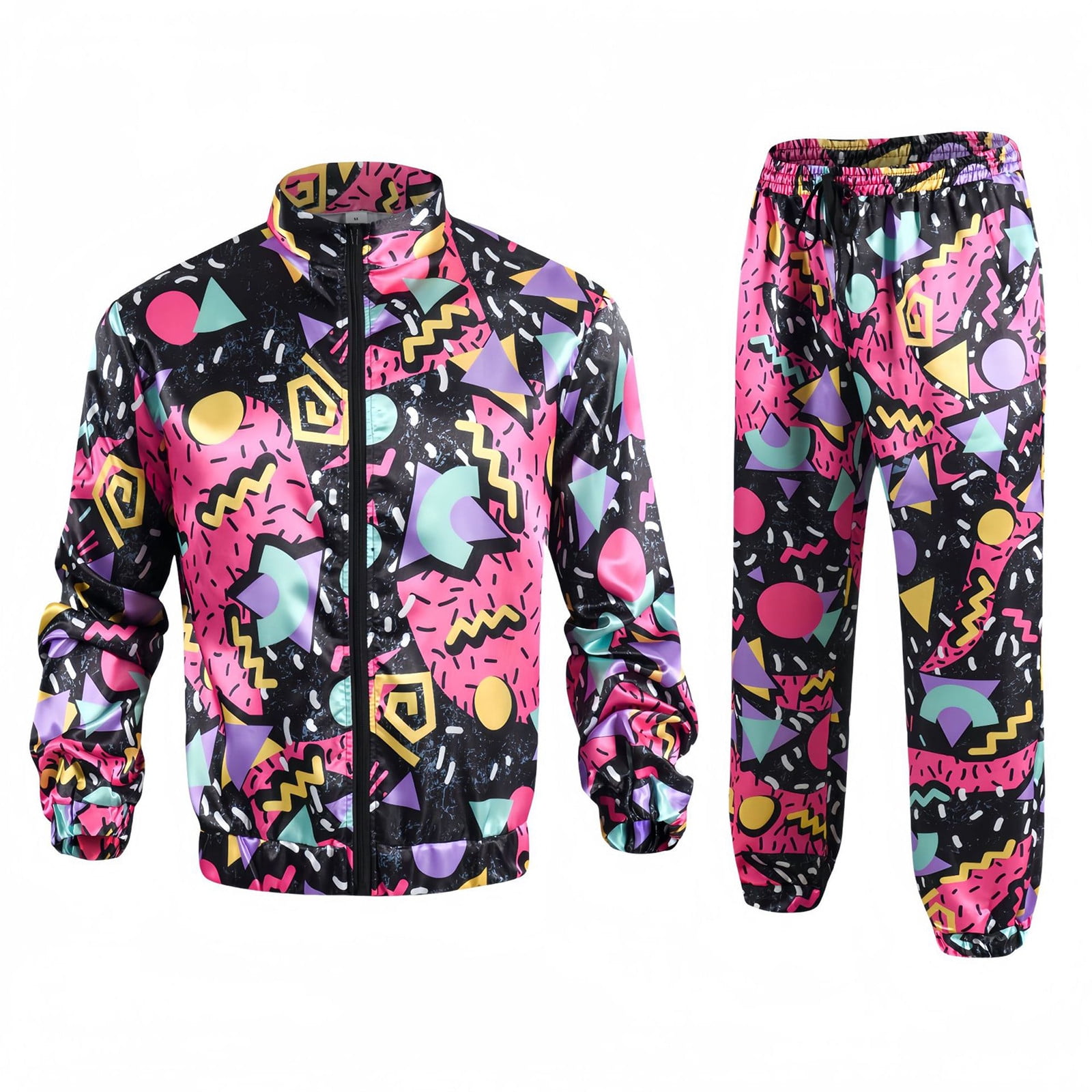 Vxararl Mens Womens 80s Outfit Adult 90s Casual Costumes Retro Hip Hop ...