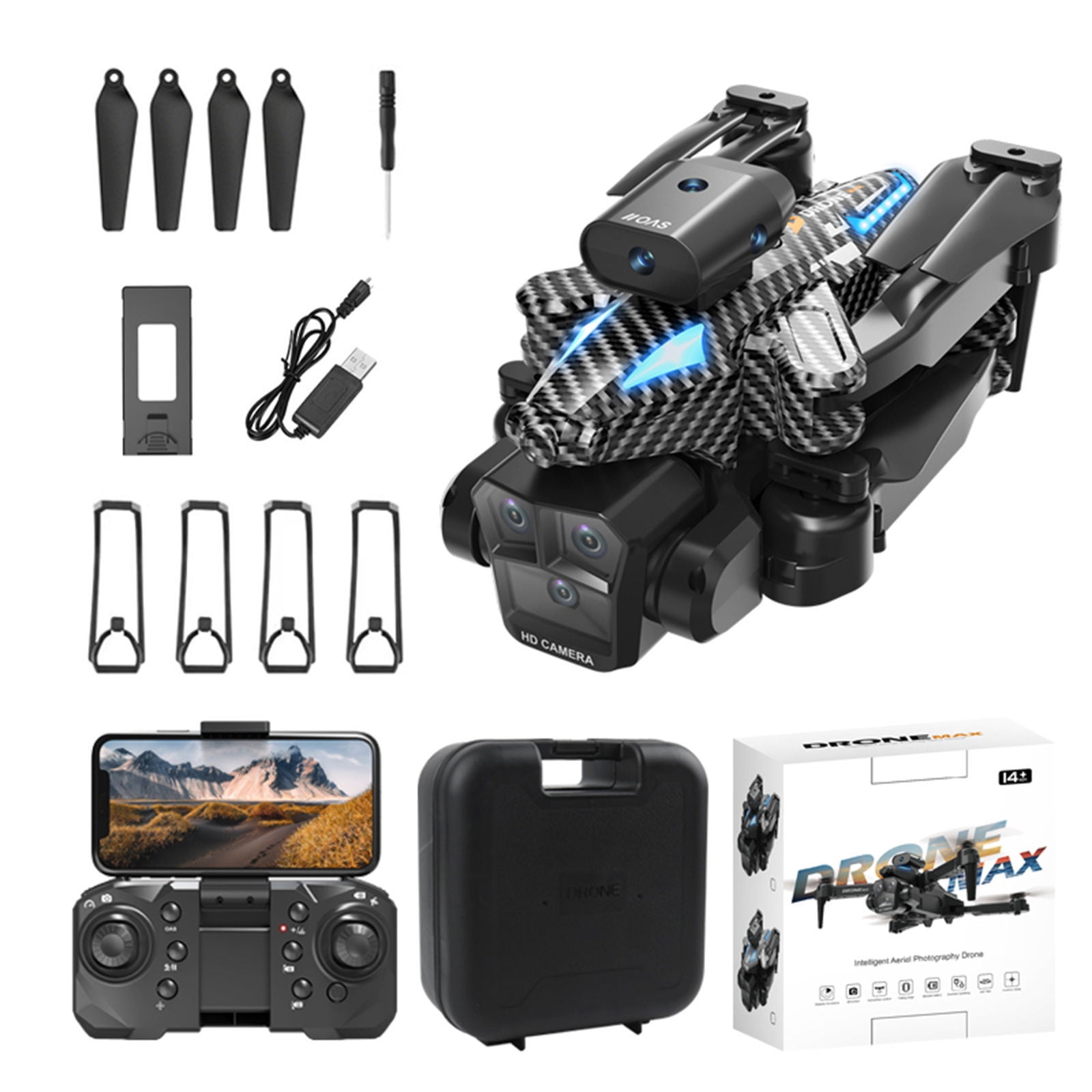 Vxdvou 4K UAV Camera Drone - Foldable Design with Obstacle Avoidance ...