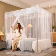 Visland Mosquito Net, 4 Corner Post Bed Canopy, Quick and Easy ...