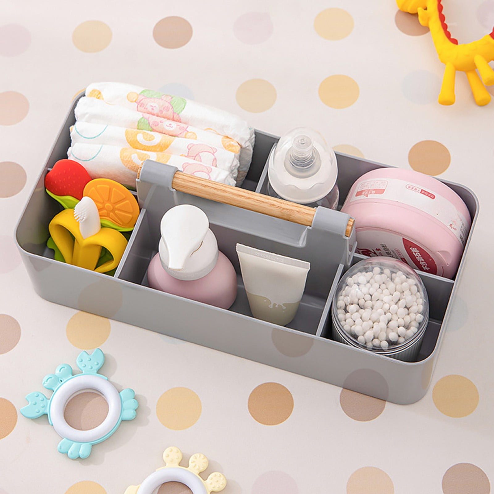 Vxdvou Desktop Storage Box for Cosmetics and Stationery, beige Plastic ...