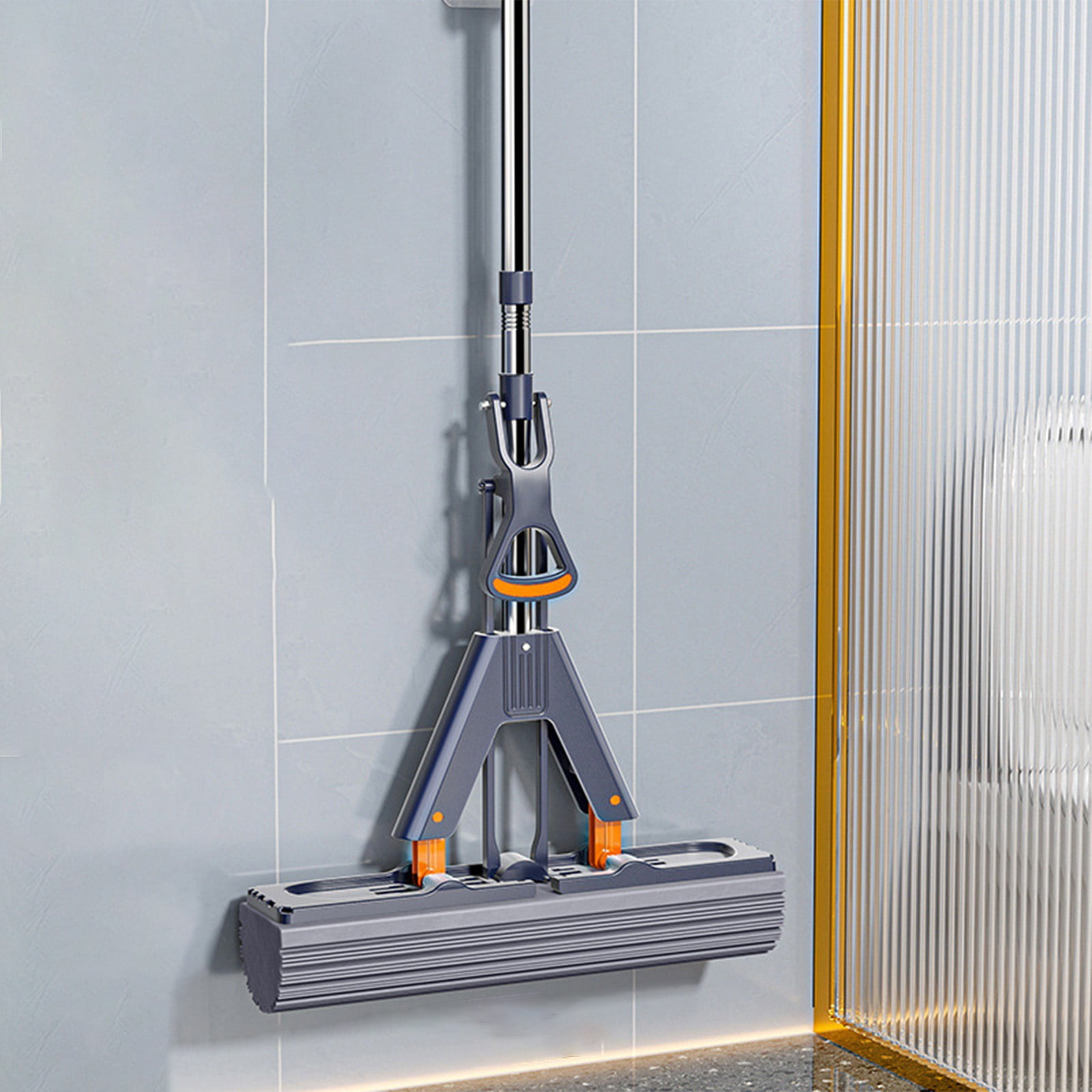 Vxdvou Foldable Sponge Mop - Lazy Hands-Free Cleaning, High Water ...