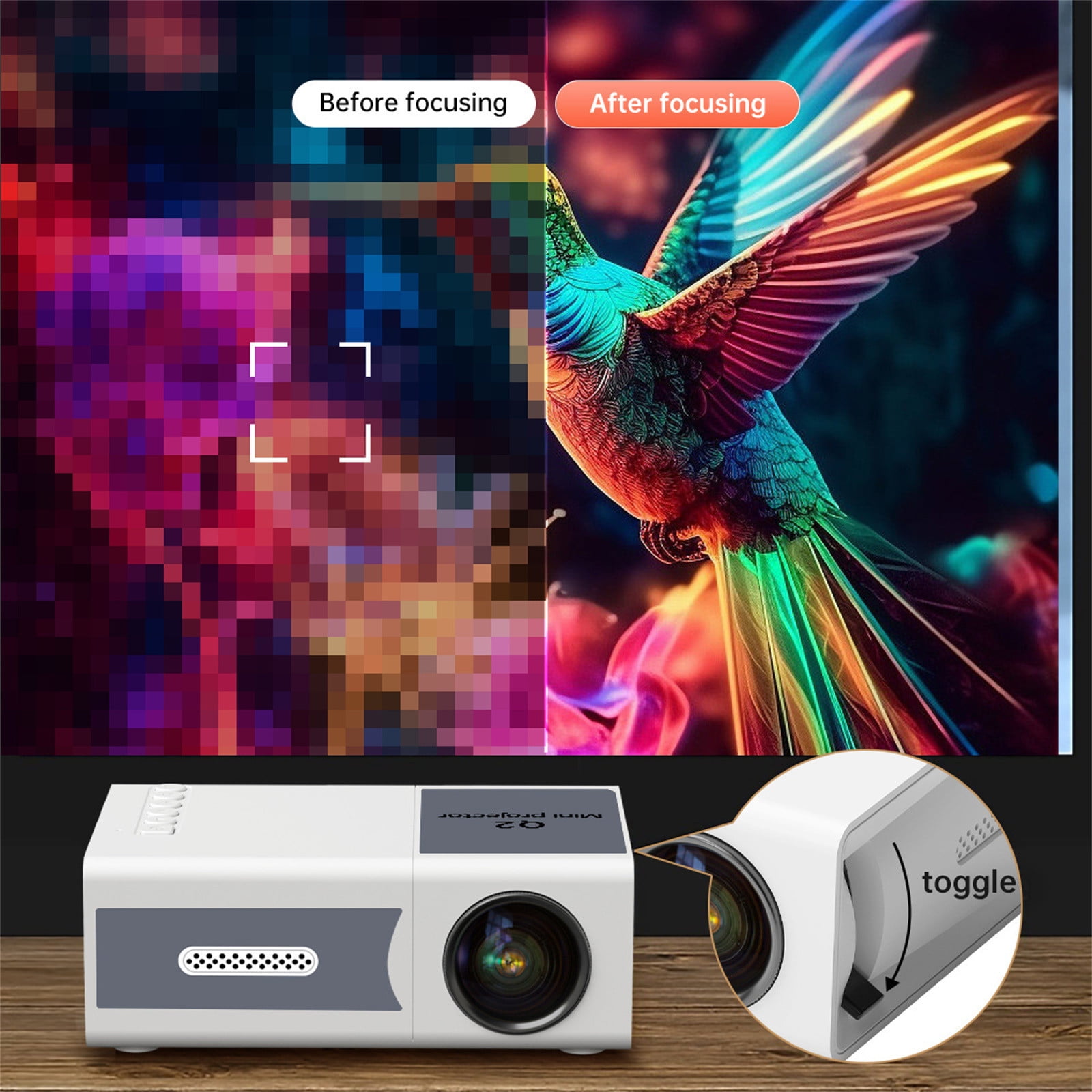 Vxdvou Mini Portable 1080p Projector, Outdoor Movie LED Video Projector ...