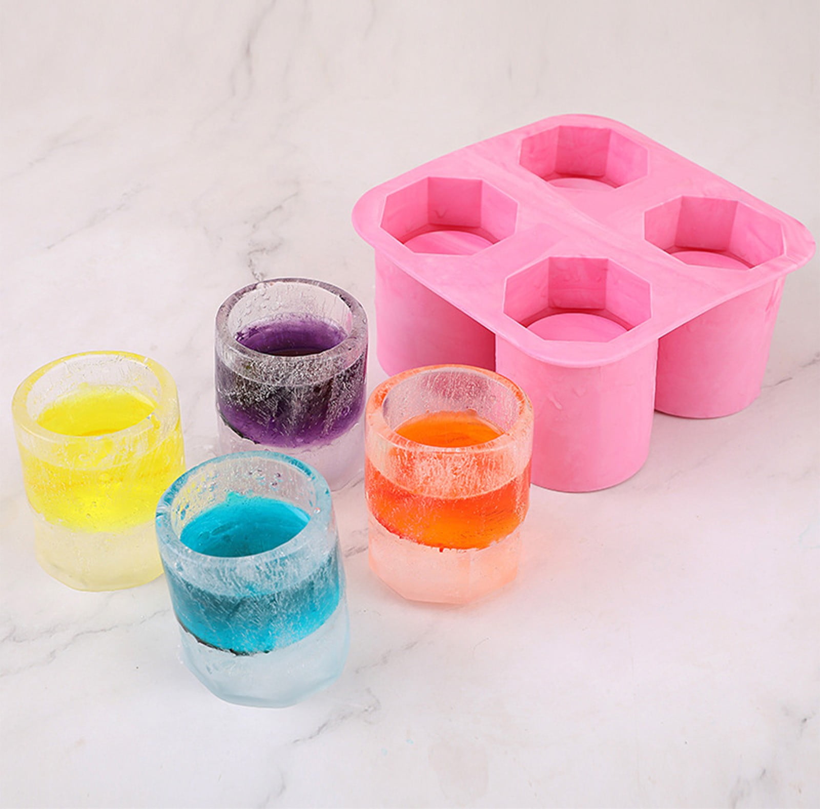 Vxdvou Quick Congealed Ice Tray with Lid for Home Use, 4 Aperture ...
