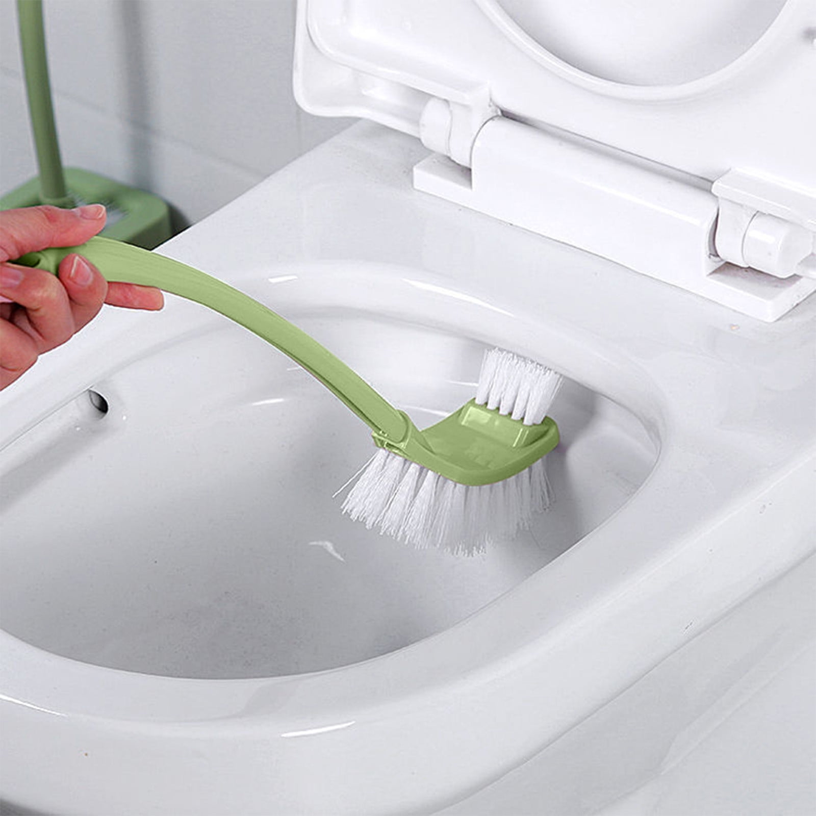 Vxdvou Toilet Brush Set with Handle, Bathroom Toilet Cleaner Brush for ...