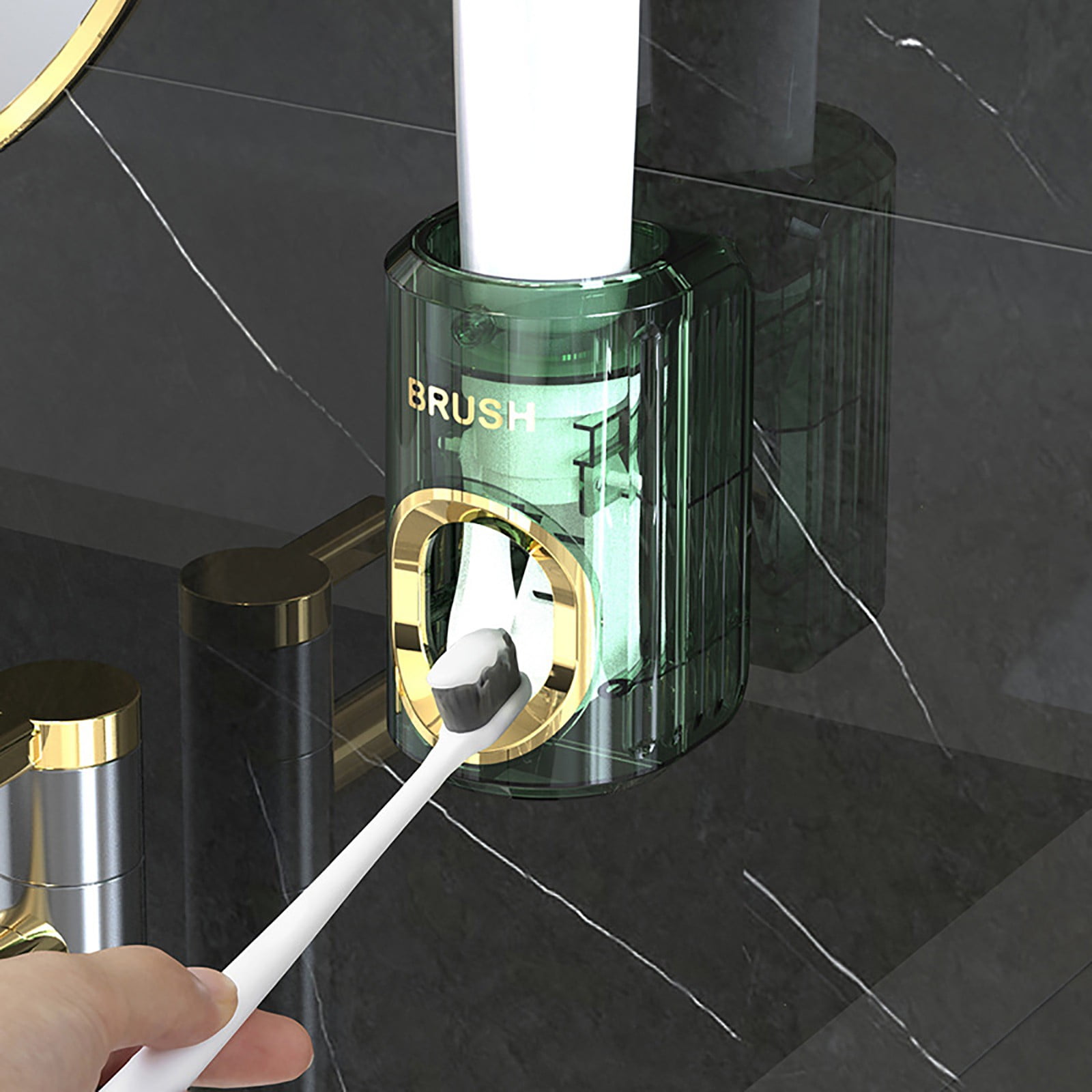 Vxdvou Toothpaste Dispenser and Rack, Fully Automatic Toothpaste Punch ...