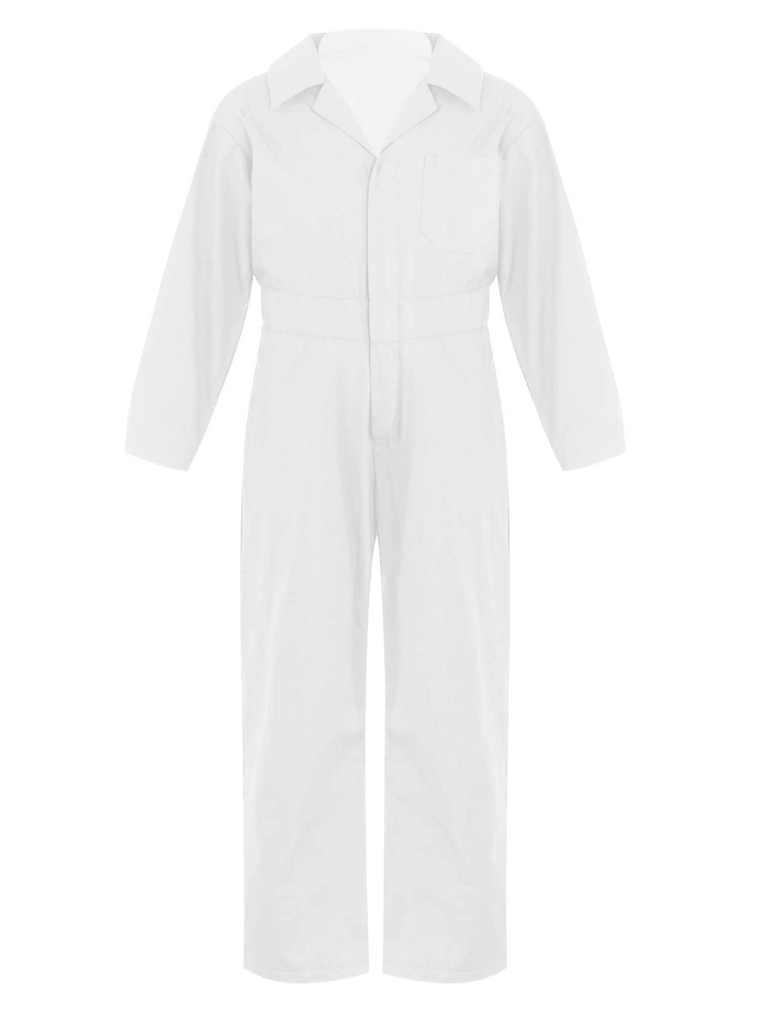Vxuxlje Kids Boys Mechanic Costume Dance Coveralls Long Sleeve Solid ...