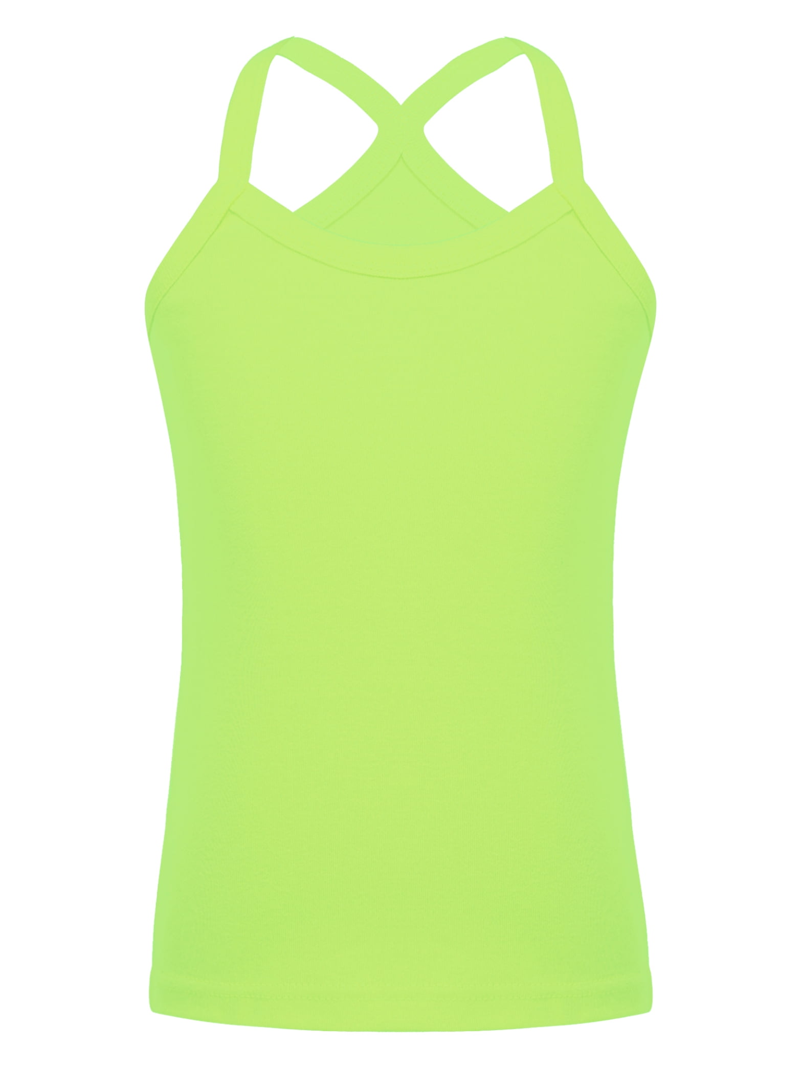 Vxuxlje Kids Girls Dance Tank Tops Cross Back Basic Camisole Knit ...