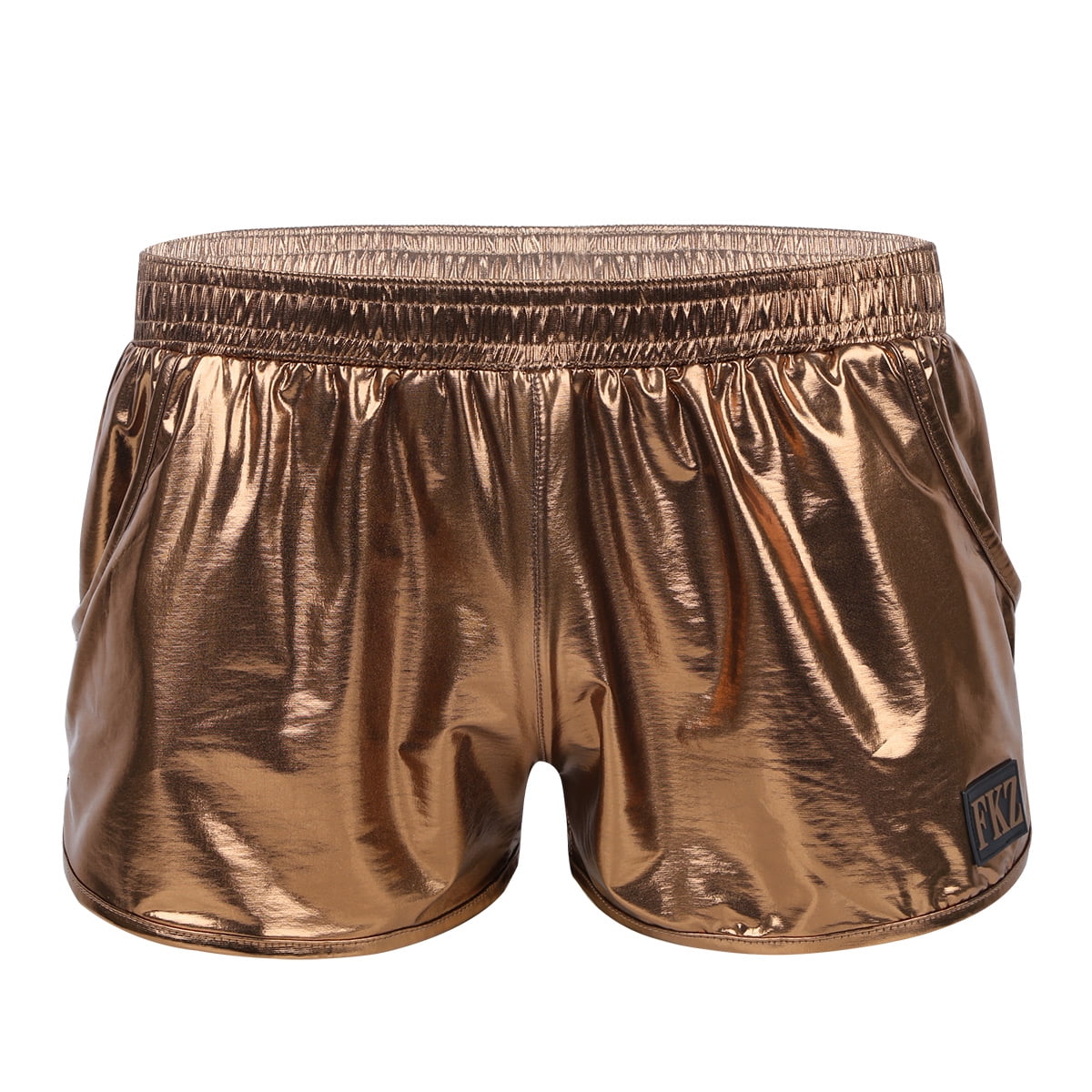 Vxuxlje Men Shiny Metallic Holographic Low Rise Boxer Shorts ...