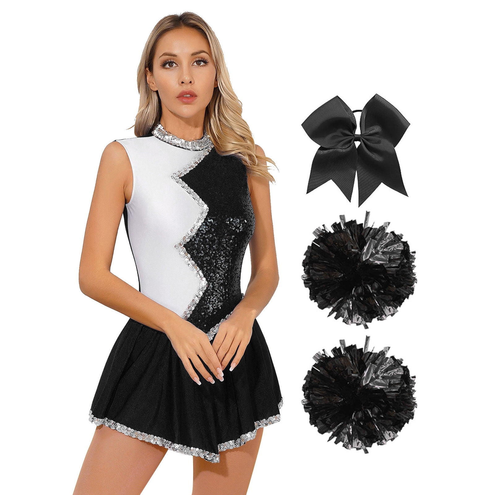 Vxuxlje Women Adults Cheerleading Uniform Full Sets Teens High School ...