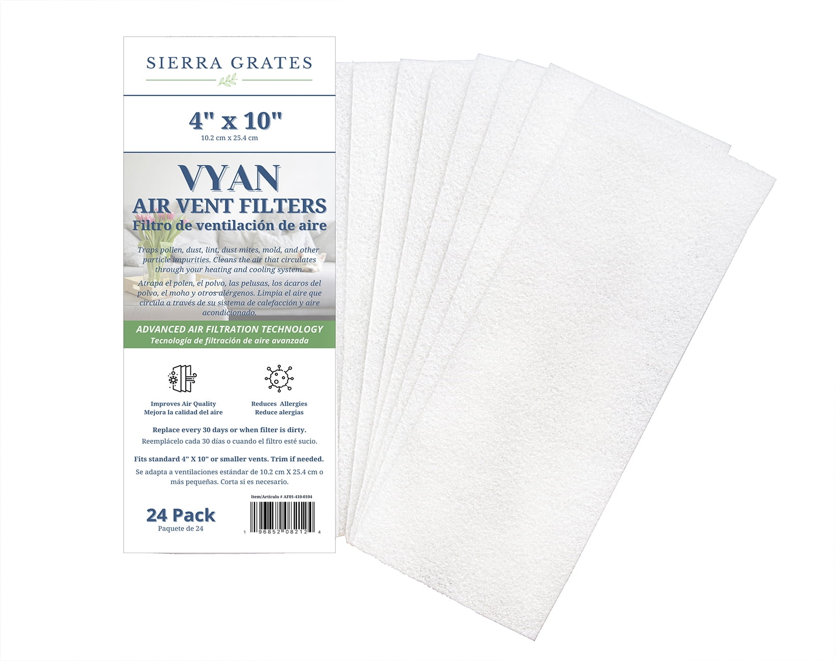 Vyan Air Vent Filters - Improve Air Quality for Home Vents- AC Vent ...