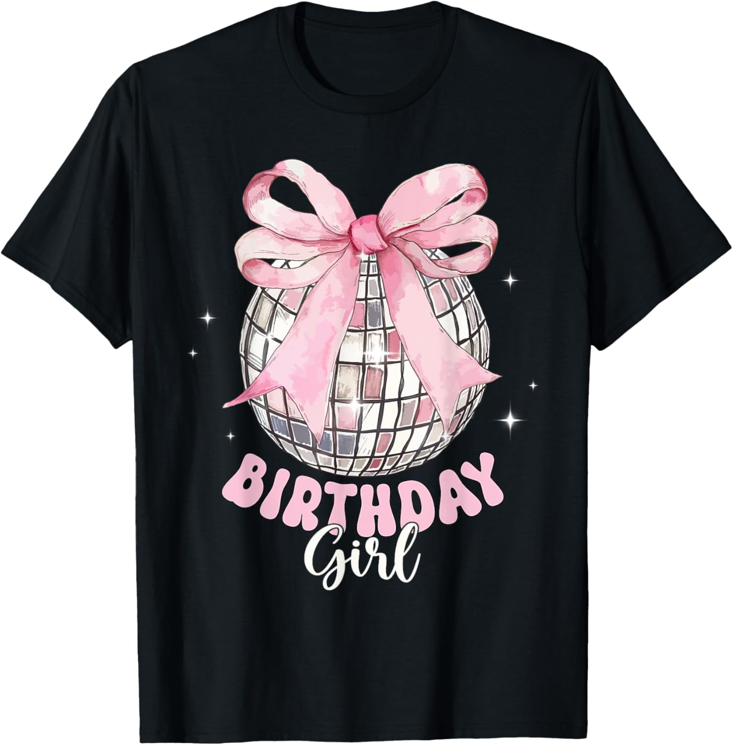 Vyna Birthday Girl Disco Ball Coquettes Bow Preppy Y2K T-Shirt, Size S ...