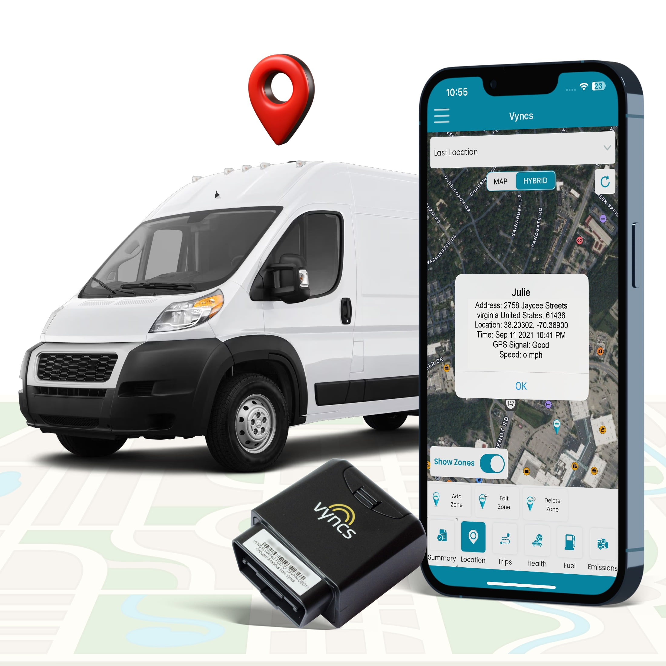 Vyncs Fleet: GPS Tracker No Monthly Fee, 4G LTE OBD, Real Time Fleet ...