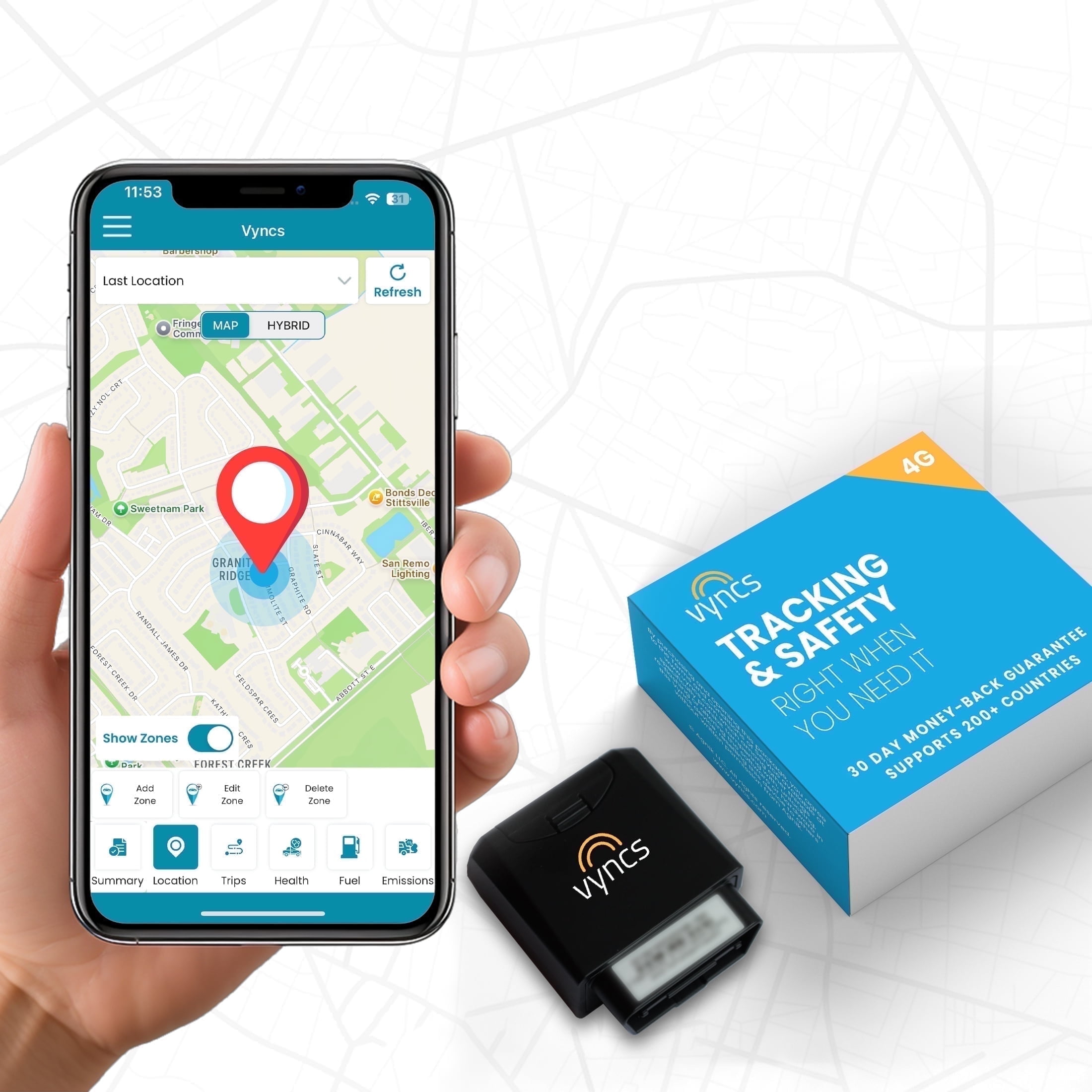 VyncsPro Real Time OBD Car GPS Tracker with 4G Connectivity - Walmart.com