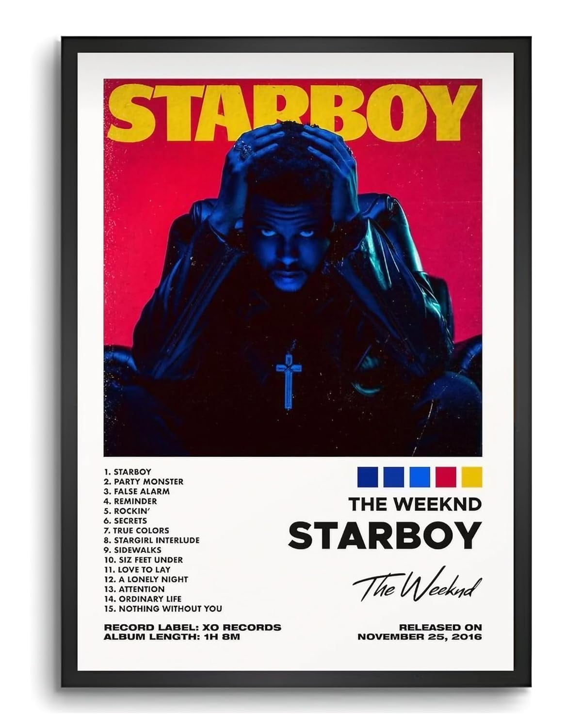 Vyopix The Weeknd Starboy Album Cover Wall Decoration Art Framed Poster ...