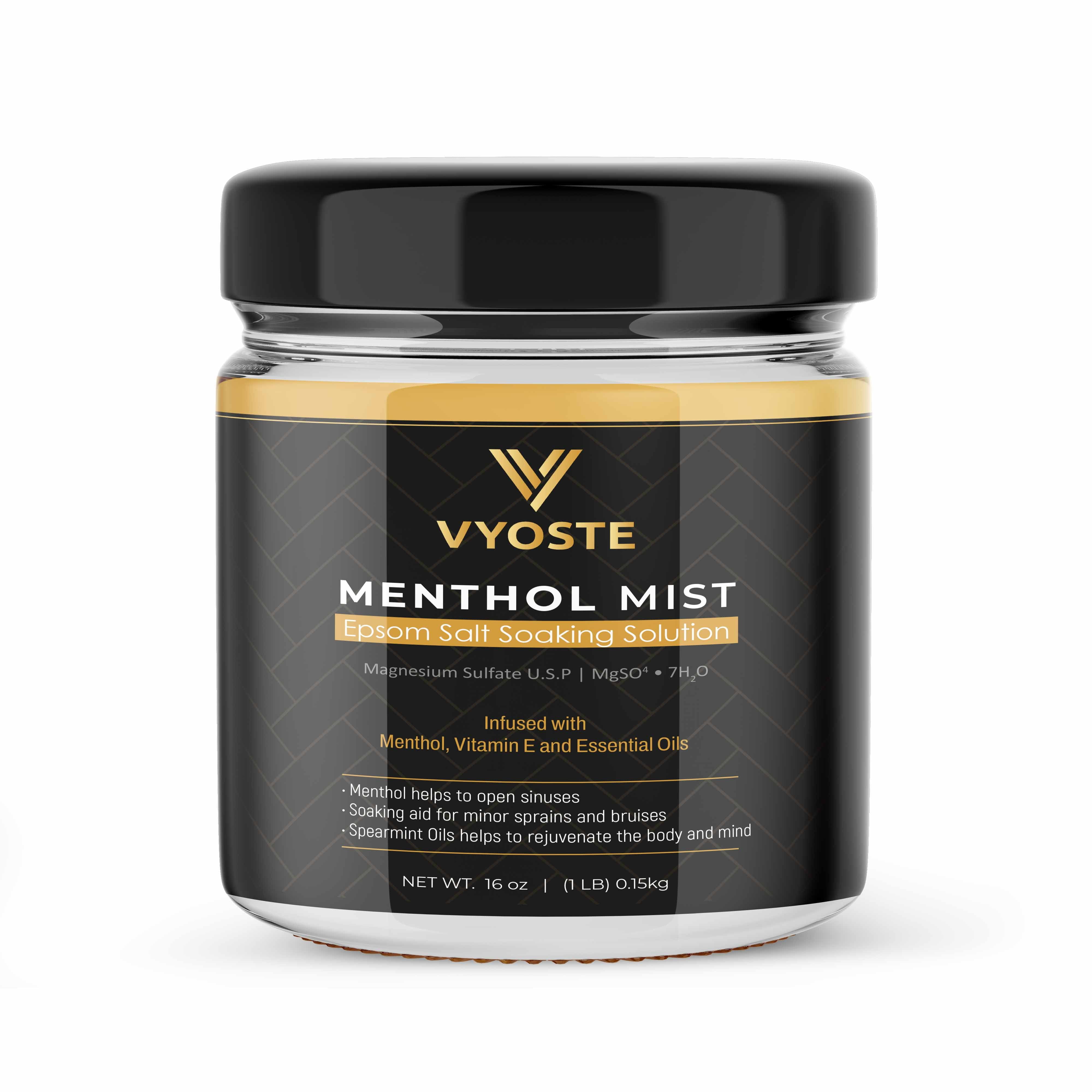 Vyoste Menthol Mist Epsom Salt with Menthol, Camphor & Essential Oils ...