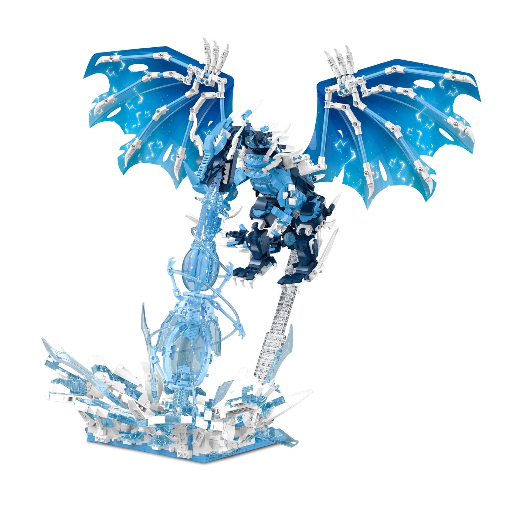 Goirzi 2-in-1 Ice Dragon Building Set (1843 Pieces) – Collectible Model ...