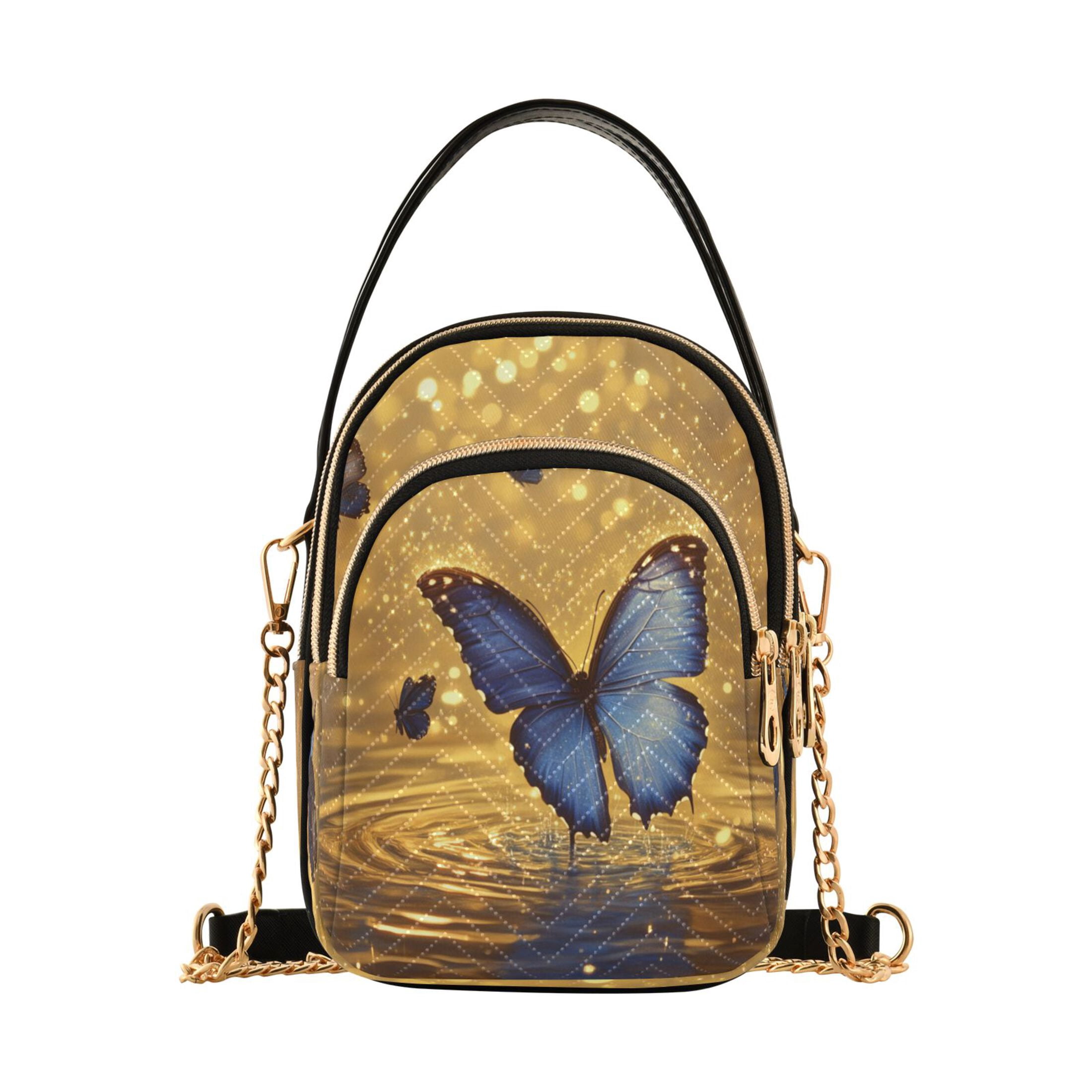 Vzayy Crossbody Handbags Dark Blue Butterfly - Walmart.com