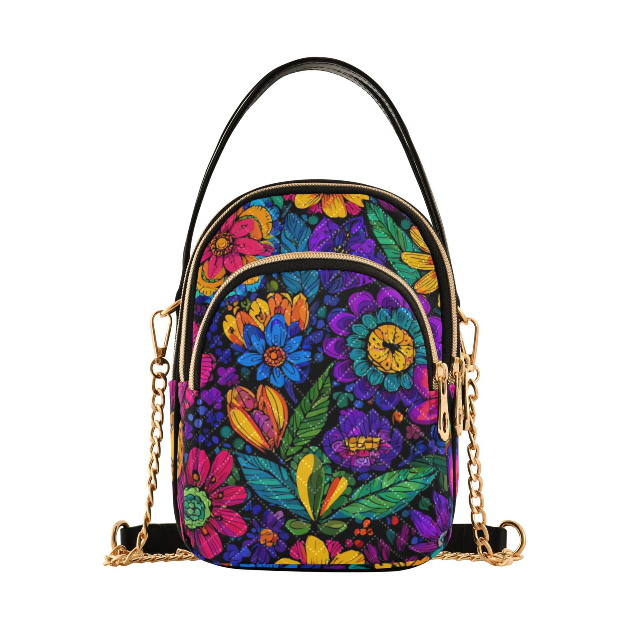 Vzayyk Crossbody Handbag With Detachable Chain Strap Multi-Zipper ...