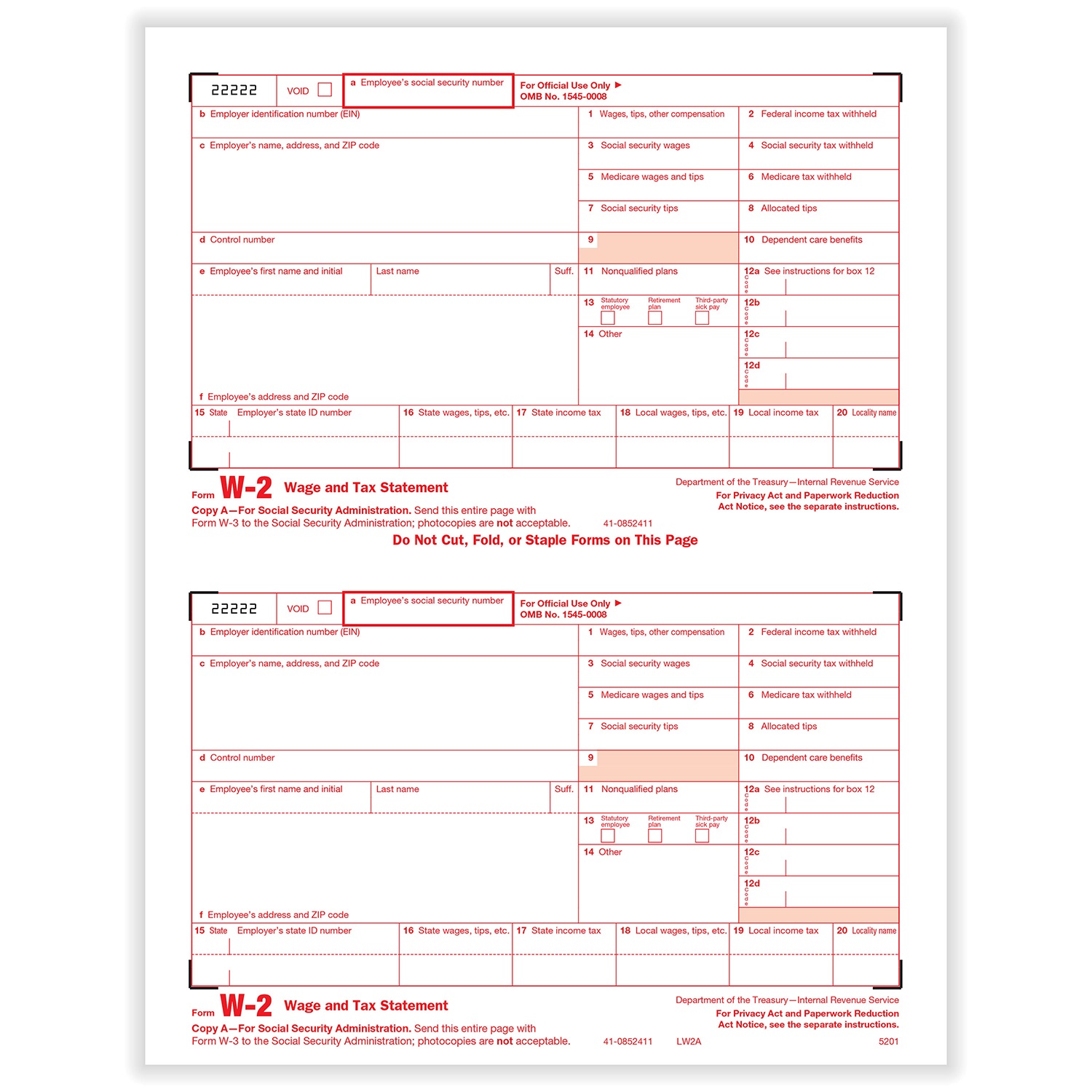 W 2 Federal Copy A IRS Approved Tax Forms 100 Pk Walmart W 2 Federal Copy A IRS Approved Tax Forms 100 Pk Walmart
