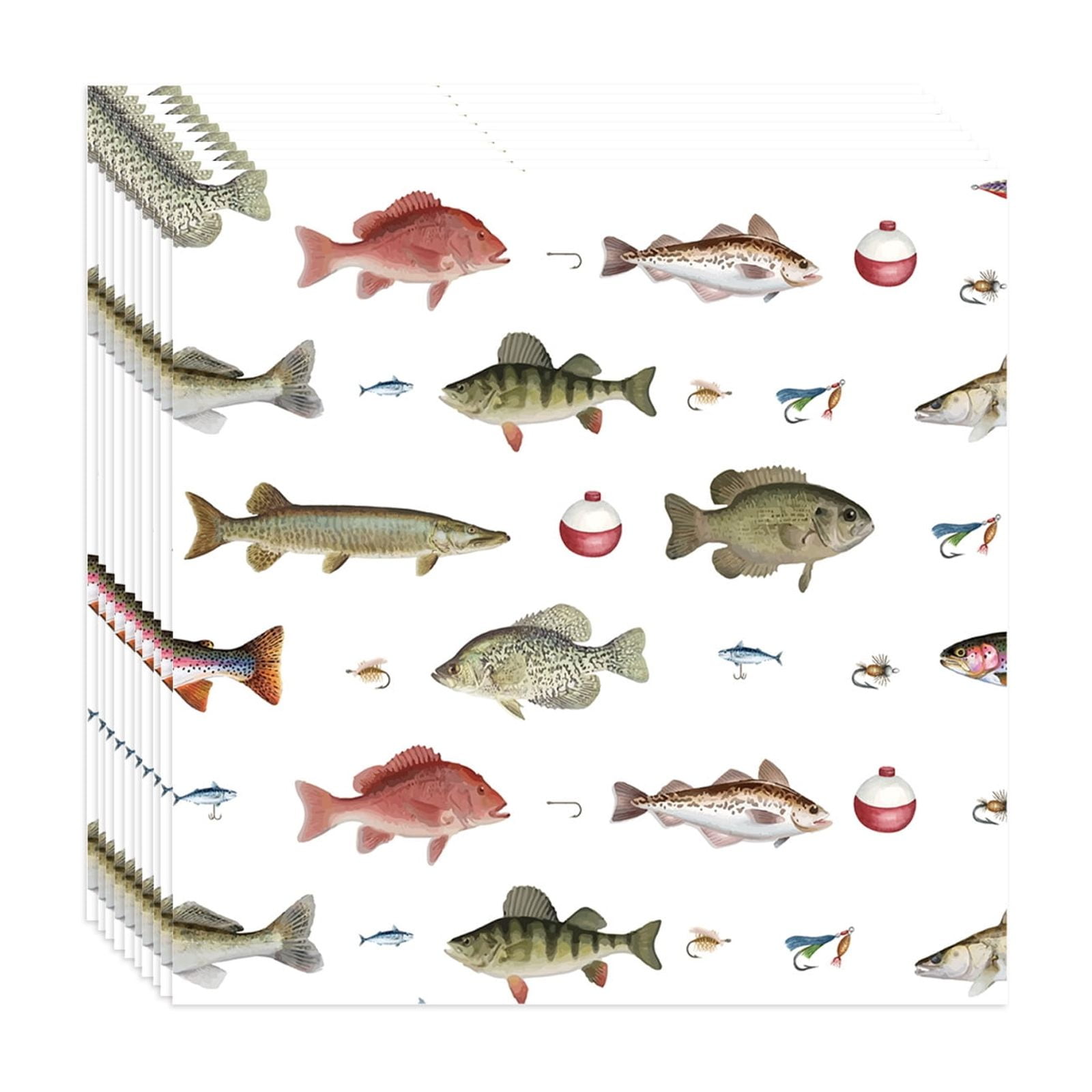 W-869 D Fishing Theme Party Napkins 20 Pack Disposable Paper Napkins ...