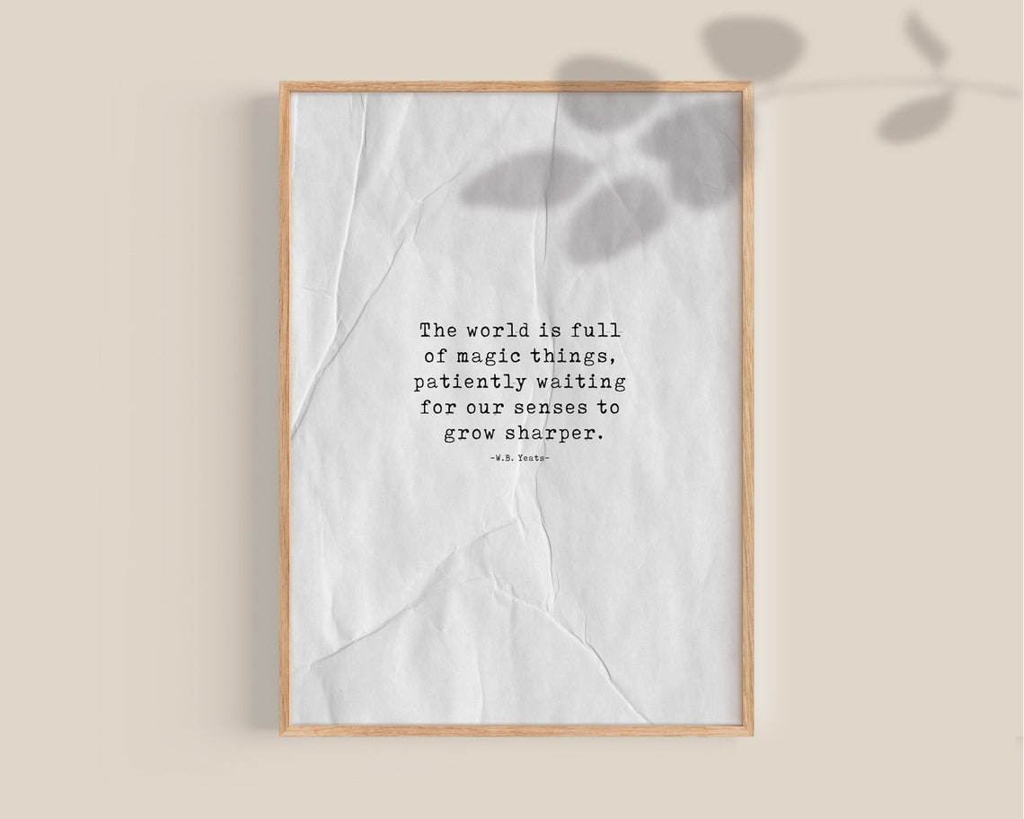 W.B Yeats Quotes, William Butler Yeats Posters, Yeats Poetry Wall Decor ...