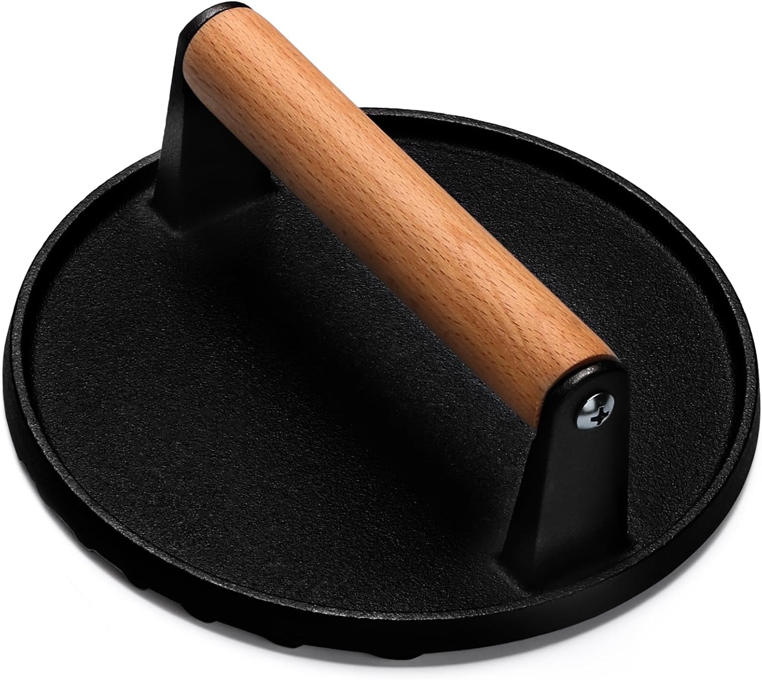 W Burger Press, 7" Round Heavy-Duty Cast Iron Smash Bacon Press Meat ...