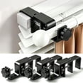 W No Drill Curtain Rod Brackets for Outside-Mount Blinds, Tool-Free ...