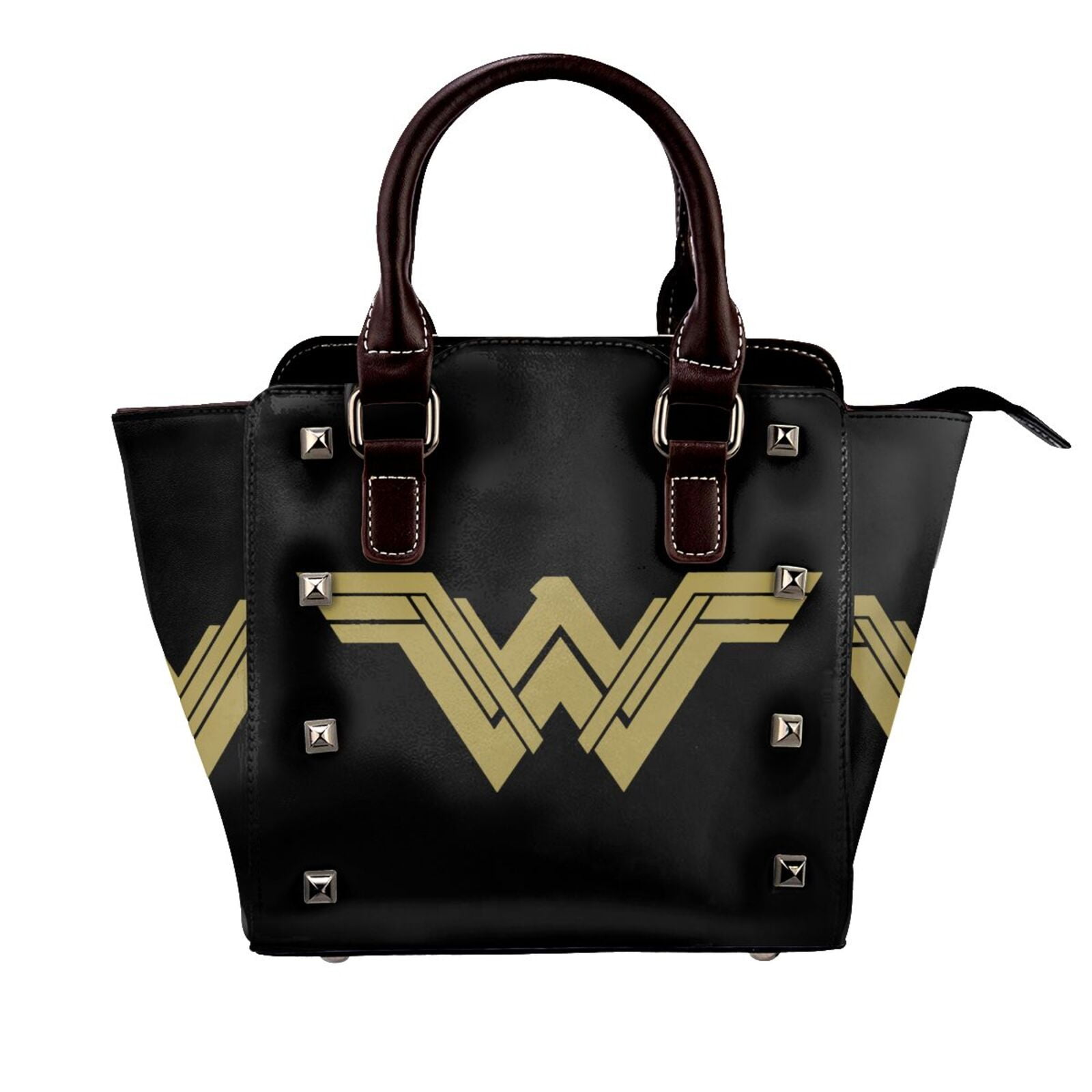 (W) Gal Gadot Wonder Woman Handbag Leather Rivet Shoulder Bag Luxury ...