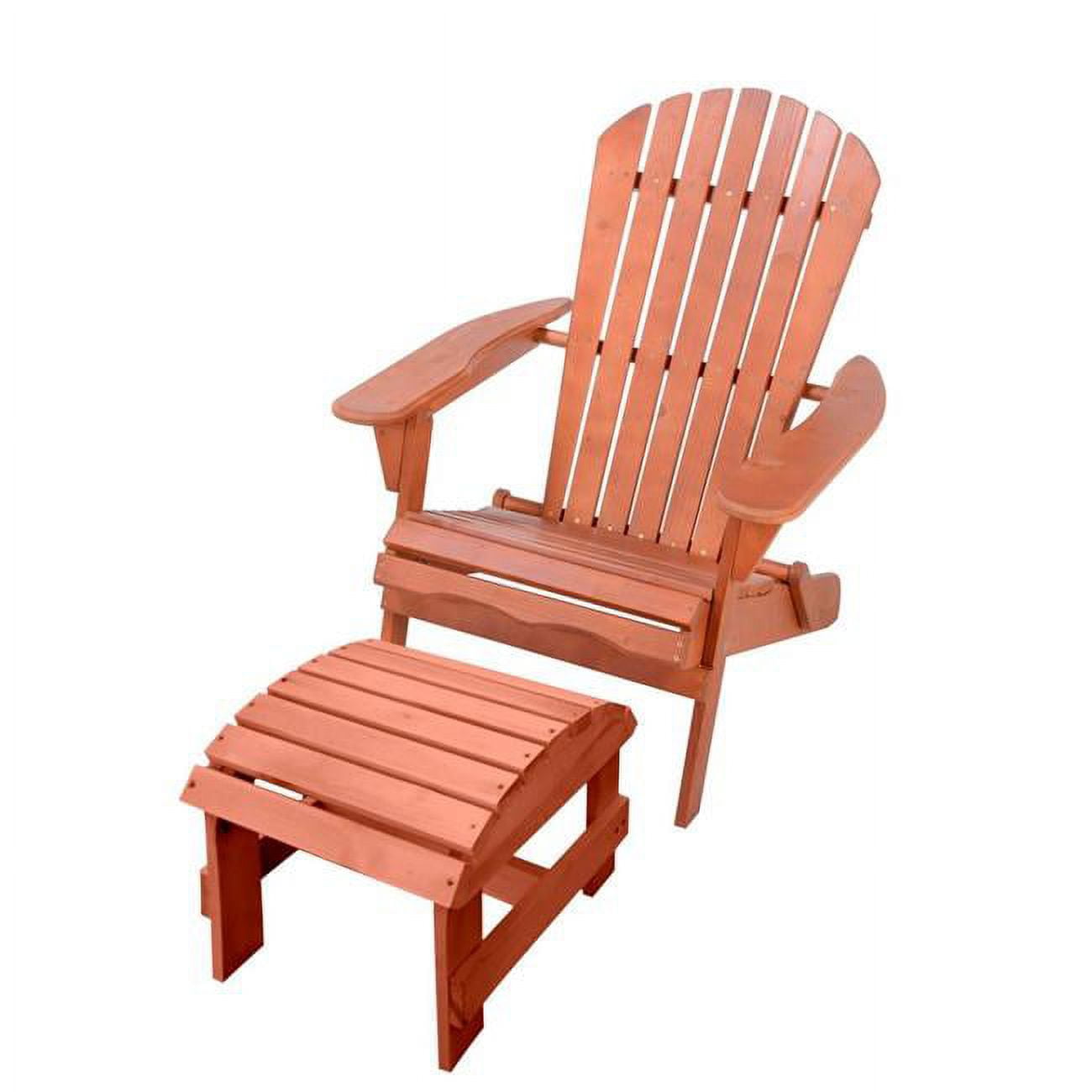 W Home SW1912WN-CHOT 42 in. Adirondack Chairs with Ottoman, Walnut ...