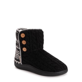 Joyspun Women's Faux Suede Platform Clog Slippers - Walmart.com