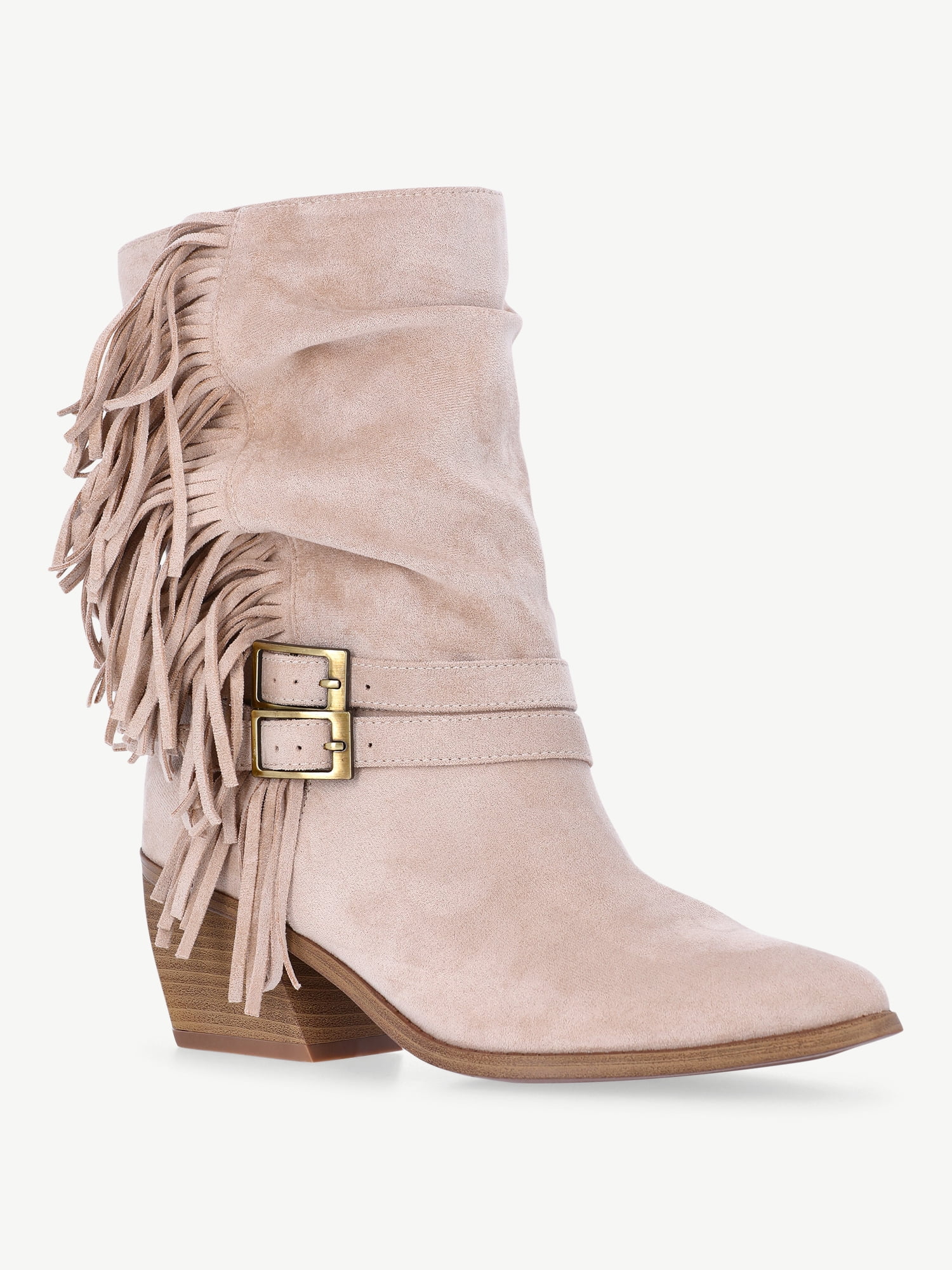 Madden NYC Women's Faux Suede Fringe Boots - Walmart.com