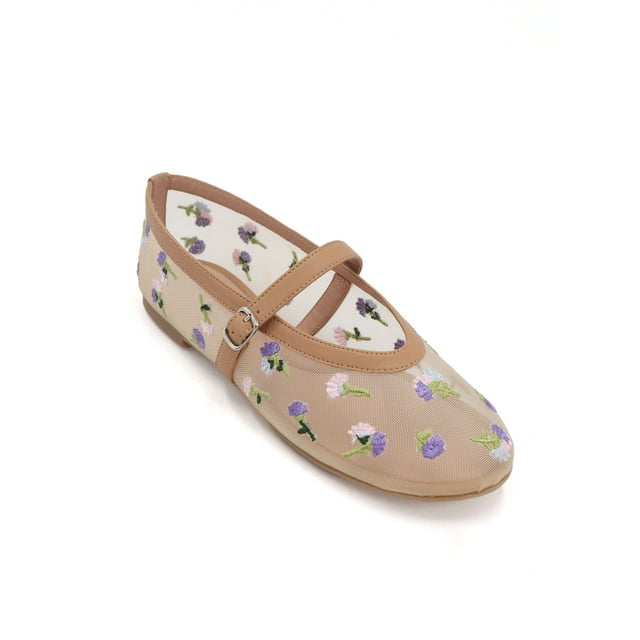 No Boundaries women's Floral Mesh Mary Jane Shoes - Walmart.com