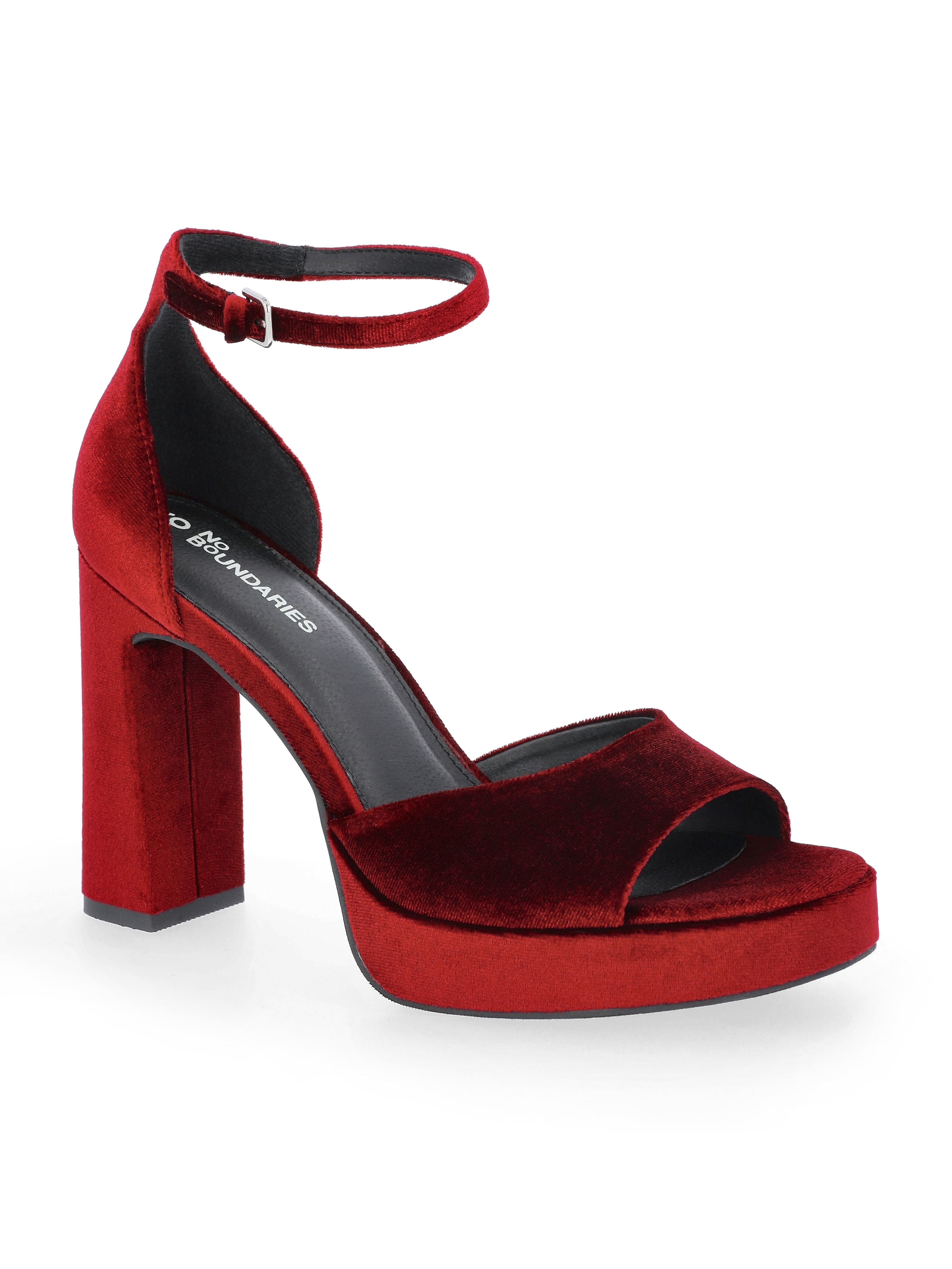 No Boundaries Women's Open Toe Platform Heels - Walmart.com