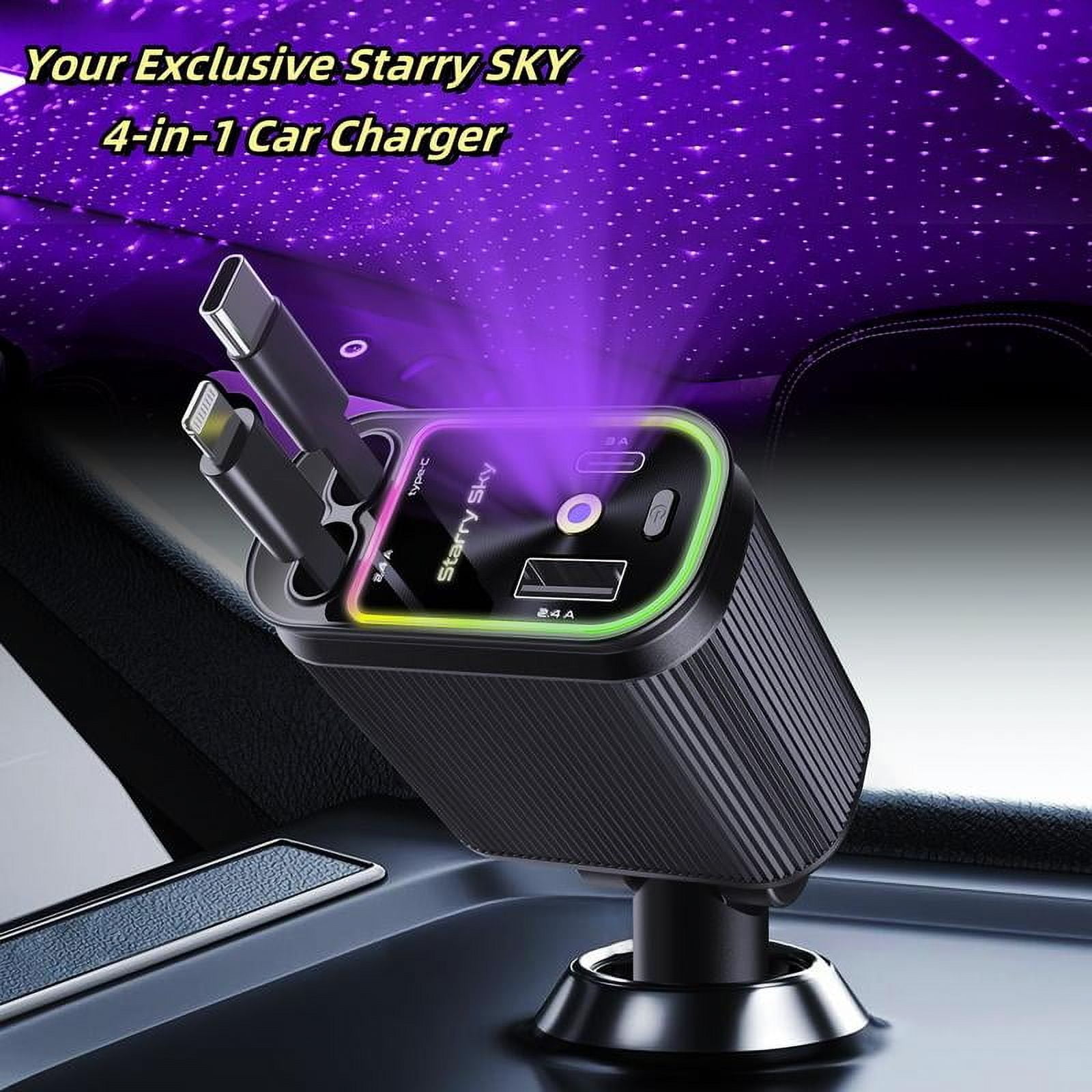 W&O 5-in-1 Smart Car Charger with Car Air Aromatherapy Diffuser-Free ...