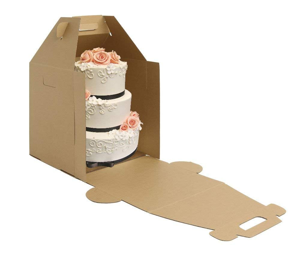 W Packaging Plain Tall Kraft/Kraft Cake-Carrier Box 18" x 18" x 20 ...