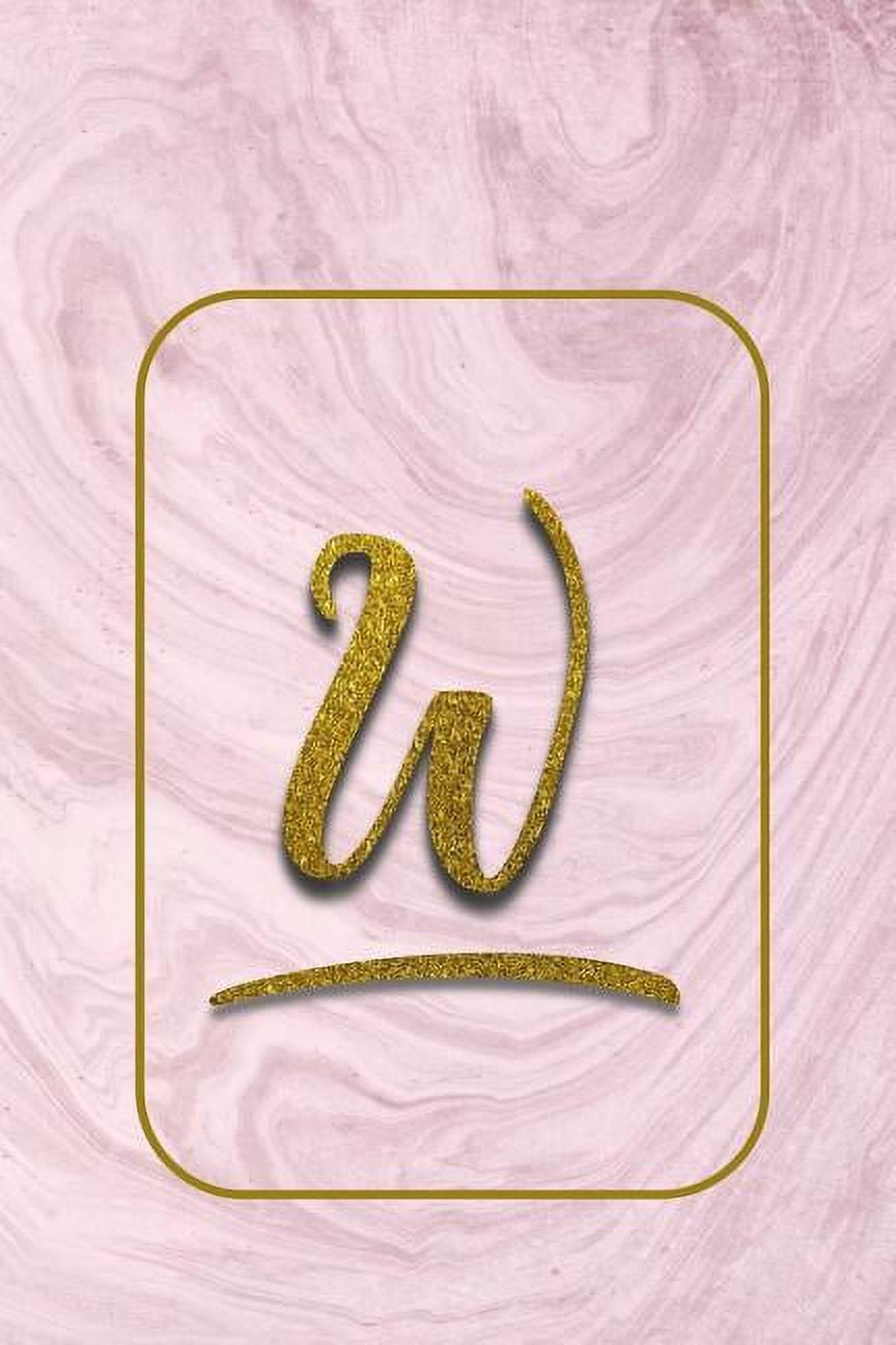W: Personalized Monogram Initial Journal - Pink Marble and Gold Cover ...