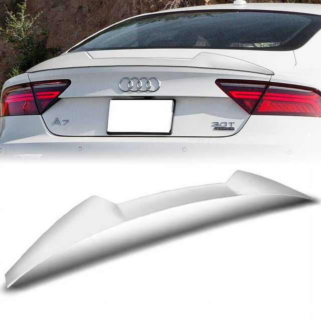 W-Power For 2012-2018 Audi A7 S7 RS7 Pearl White Trunk Lid Spoiler Wing ...