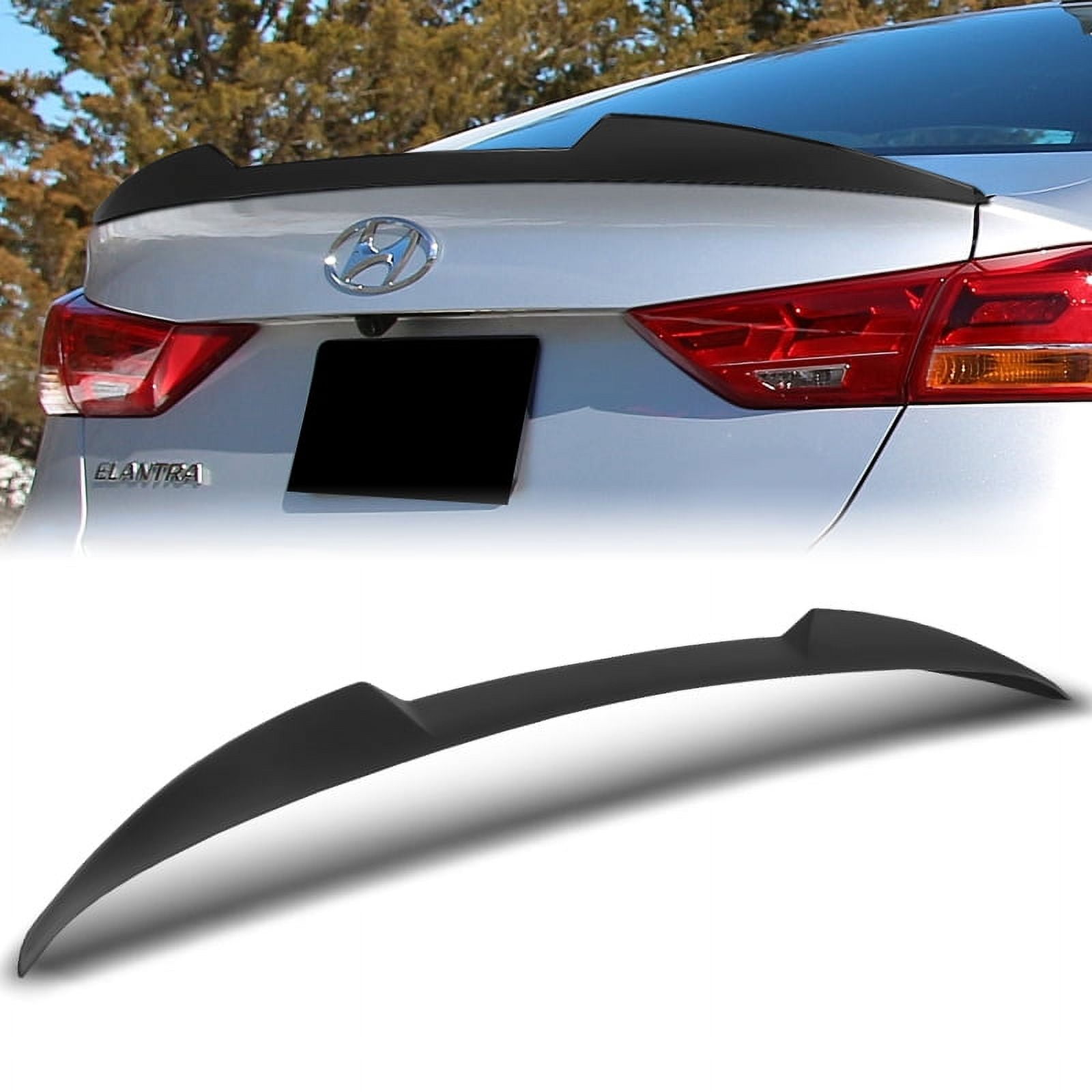 W-Power For 2017-2018 Hyundai Elantra Unpainted Black Trunk Spoiler ...