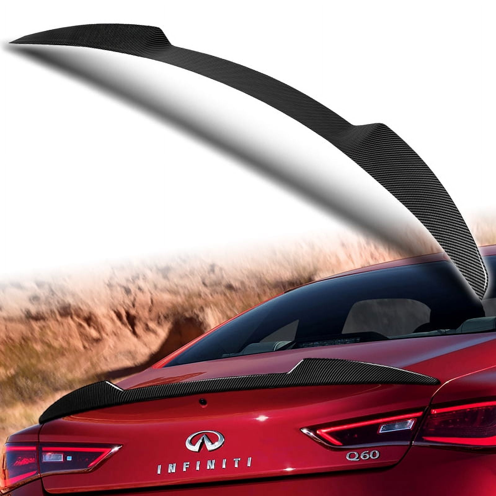 W-Power For 2017-2022 Infiniti Q60 Coupe Carbon Look Rear Trunk Spoiler ...