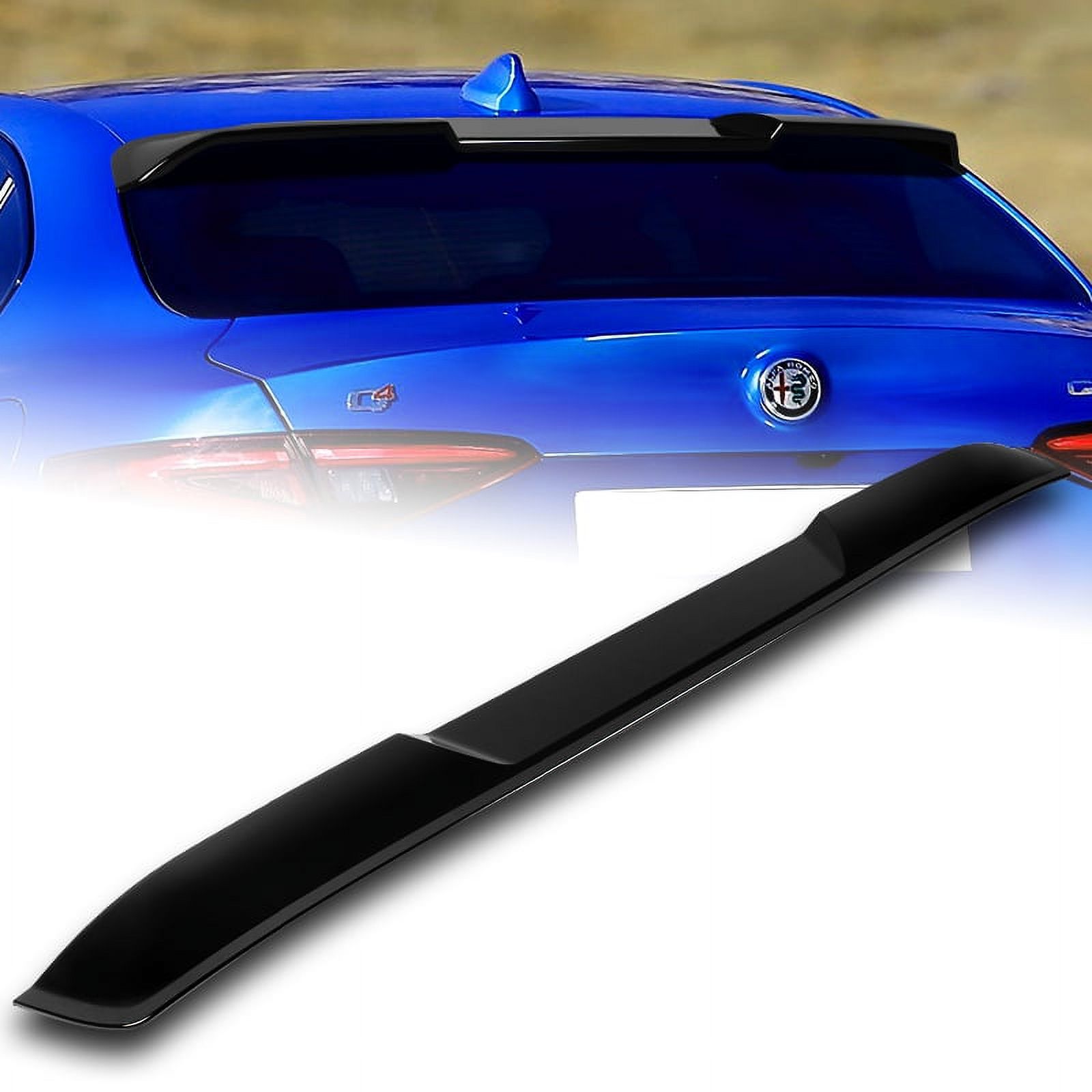 W-Power For 2017-2023 Alfa Romeo Giulia Pearl Black Rear Roof Visor ...