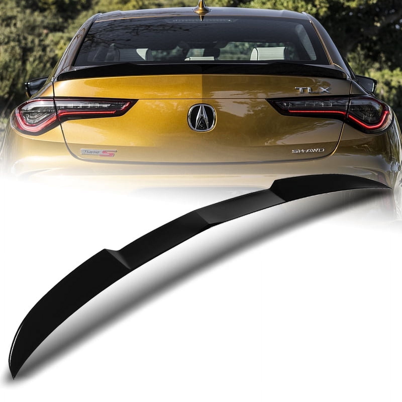 W-Power For 2021-2024 Acura TLX Pearl Black V-Style Trunk Duckbill ...