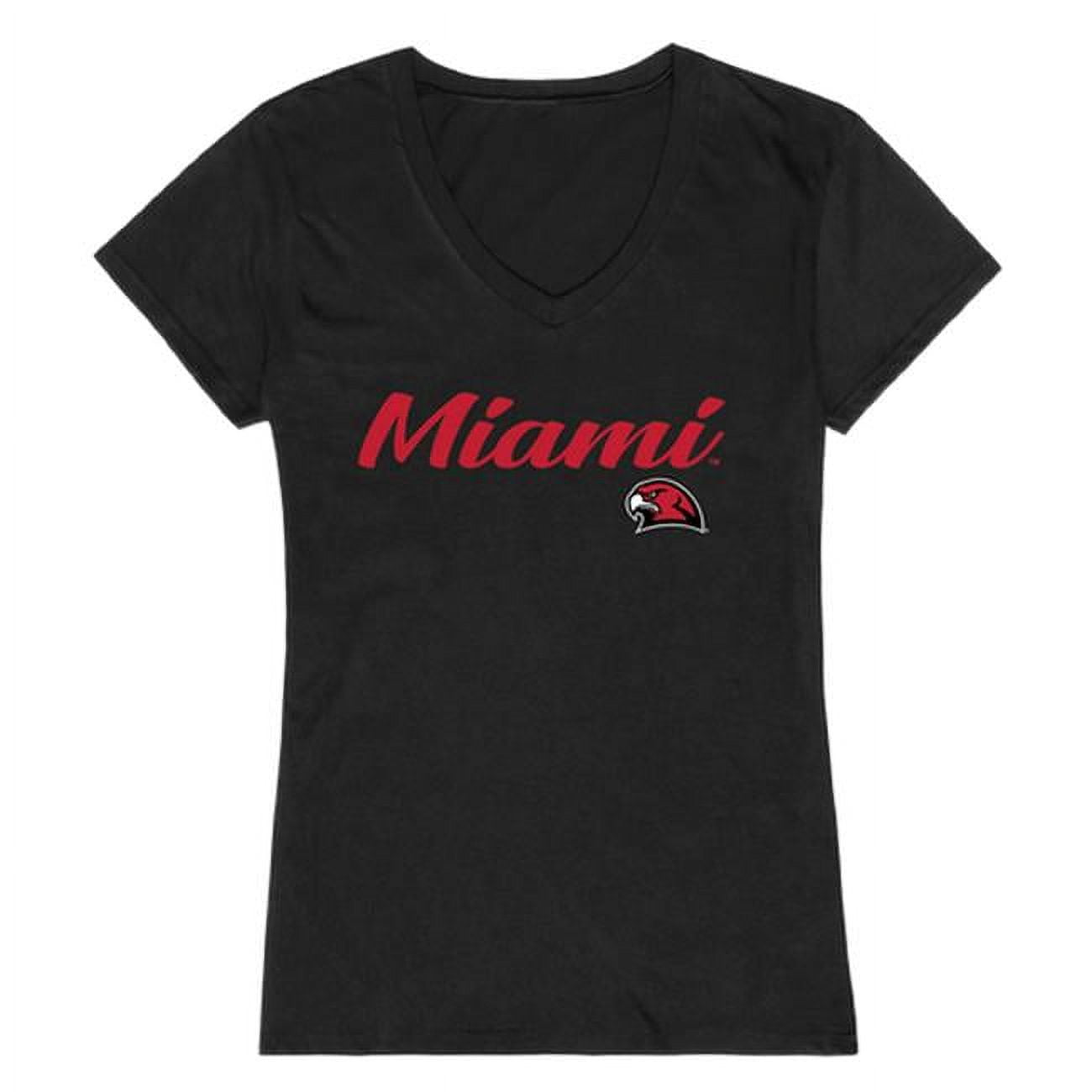 W Republic 555-131-BLK-04 Miami University Womens Script T-Shirt, Black ...
